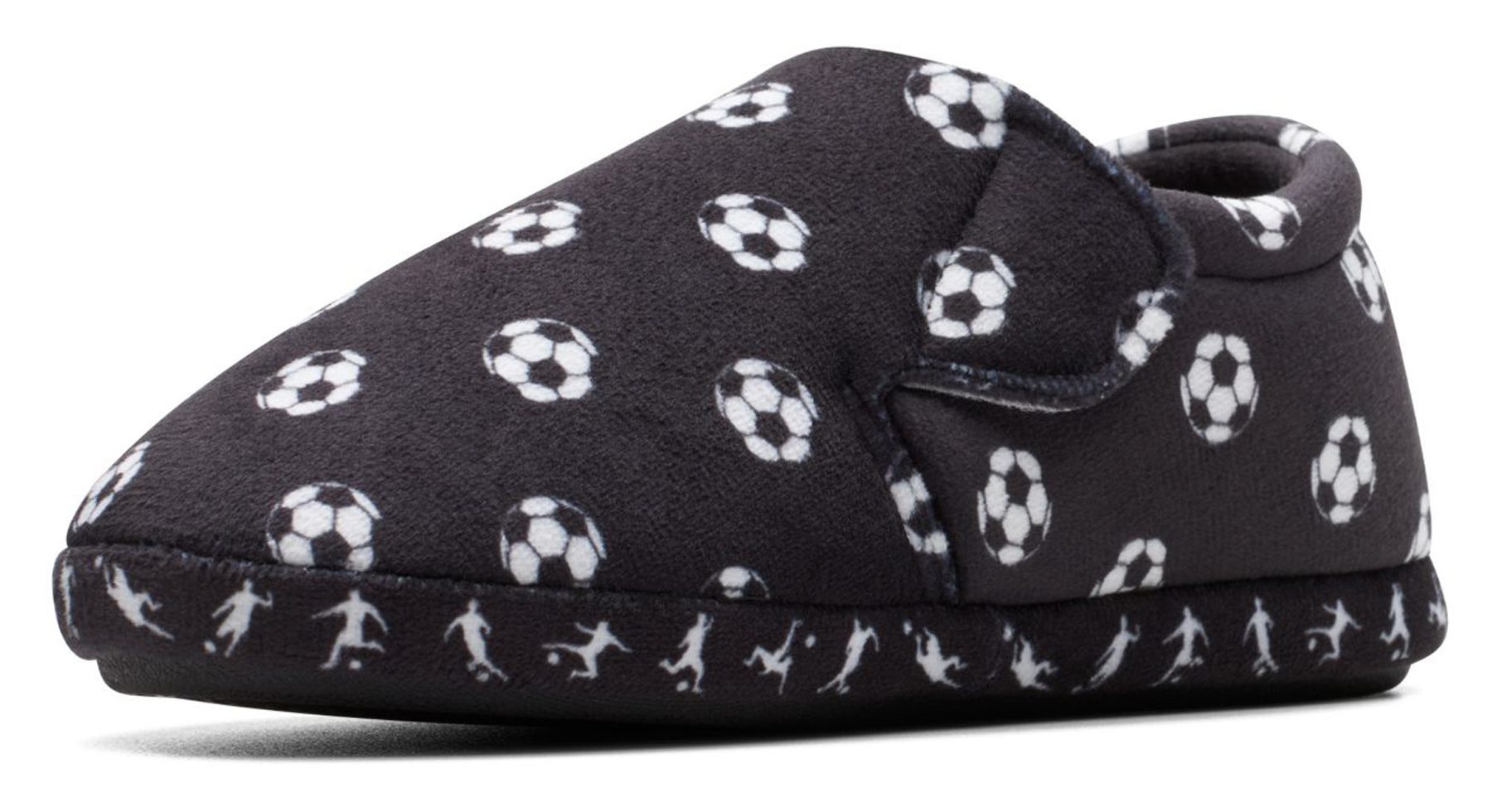 Clarks Fluffy Goal Kids Black 26175523 - Boys Slippers - Humphries Shoes