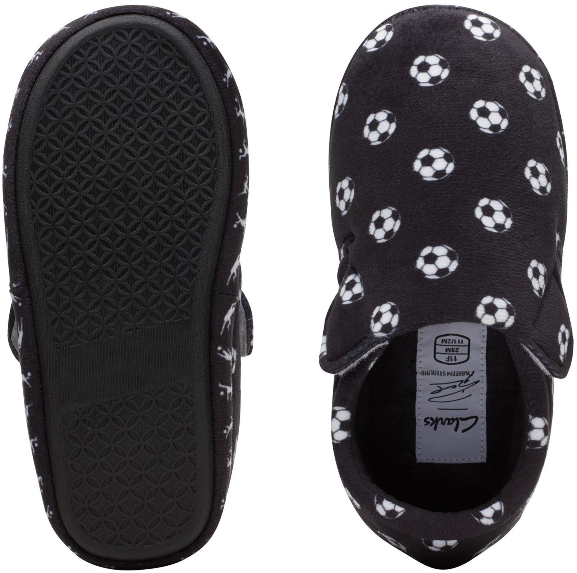 Clarks Fluffy Goal Kids Black 26175523 - Boys Slippers - Humphries Shoes