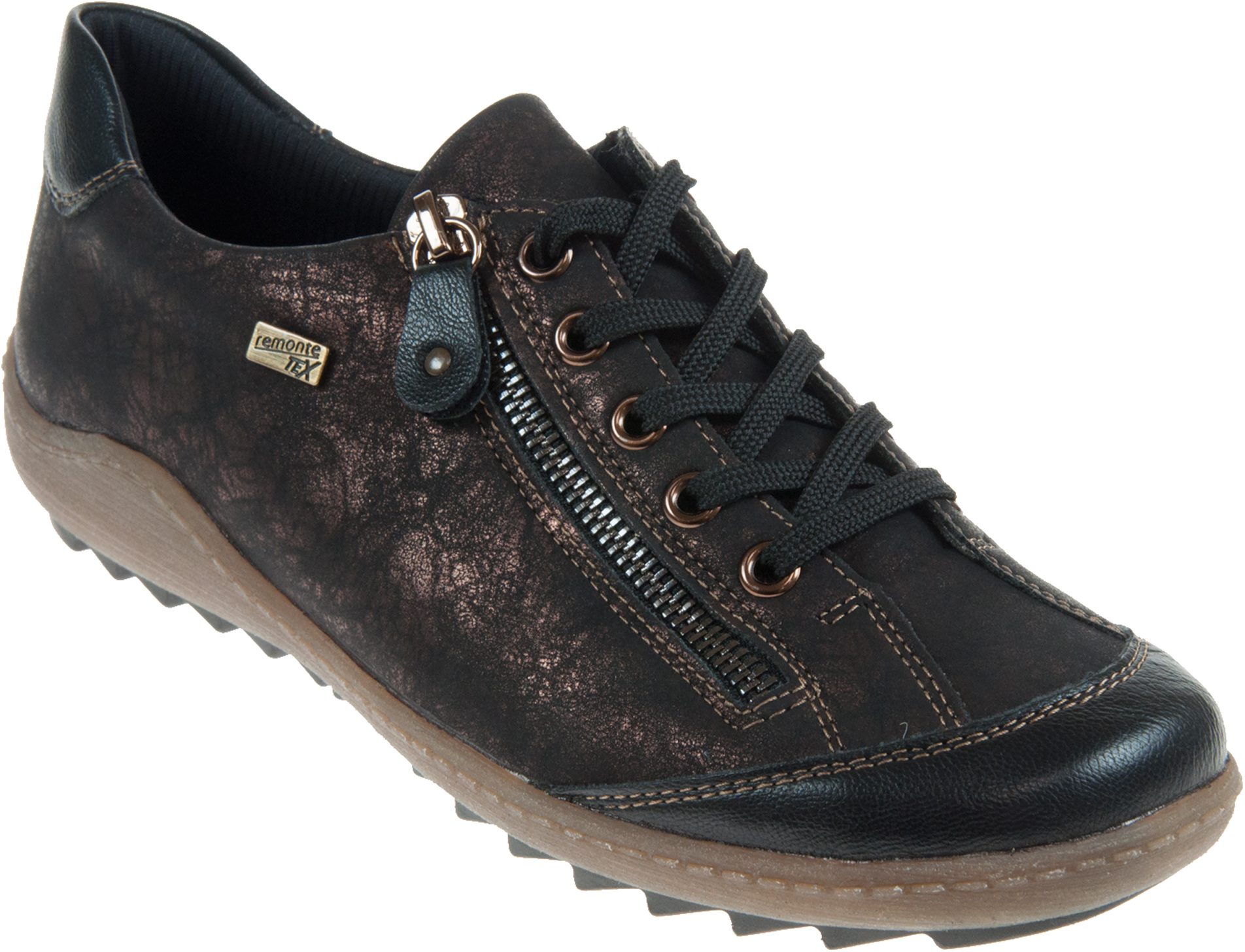 Remonte Liv Shoe Black / Bronze R1402-07 - Everyday Shoes - Humphries Shoes