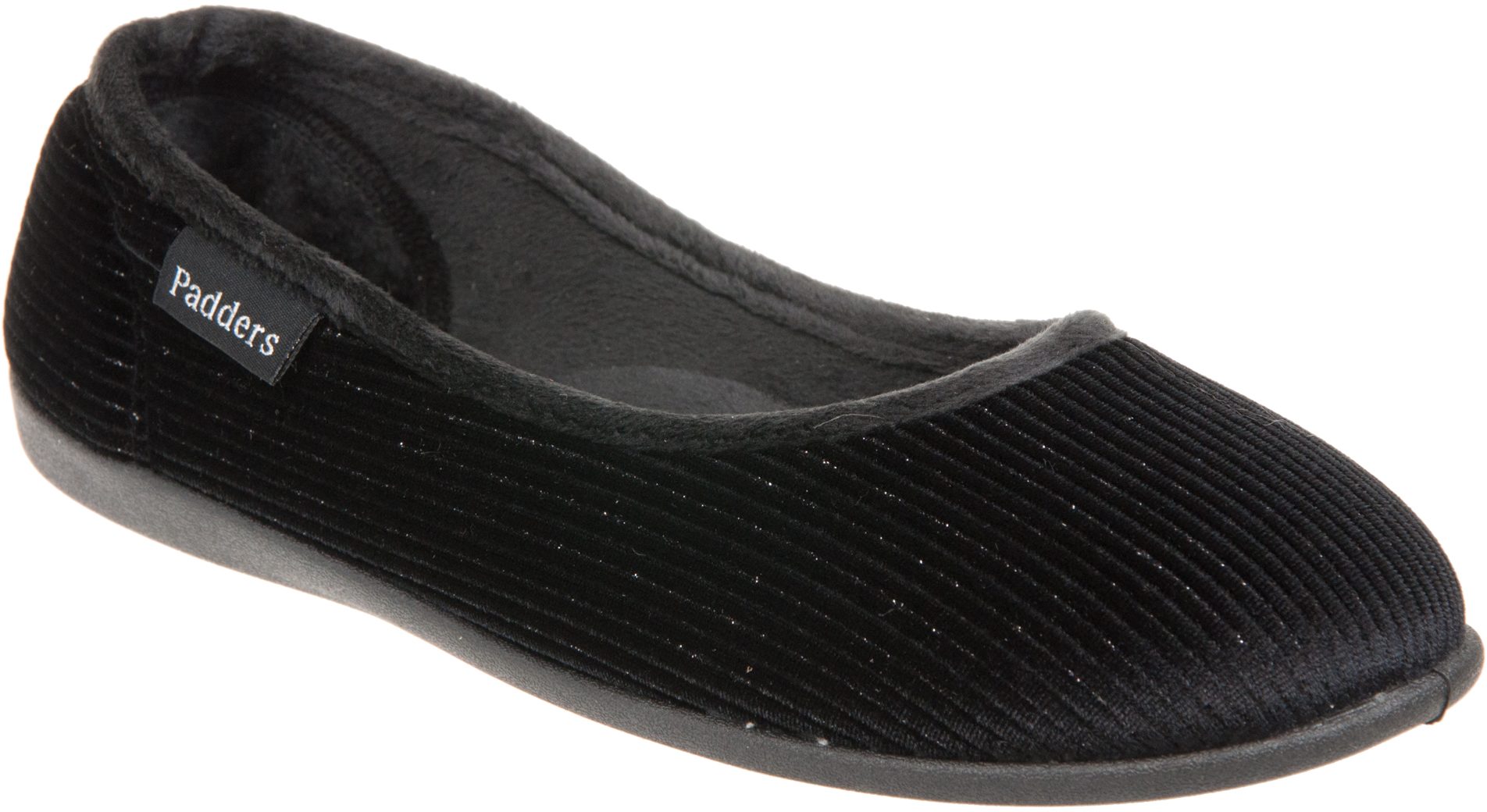 Padders Ballerina Black Sparkle Cord 4025/1097 - Ballerina Slippers ...