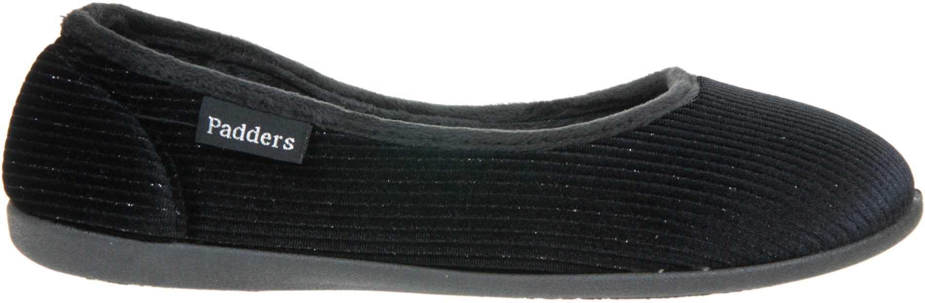Padders Ballerina Black Sparkle Cord 4025/1097 - Ballerina Slippers ...