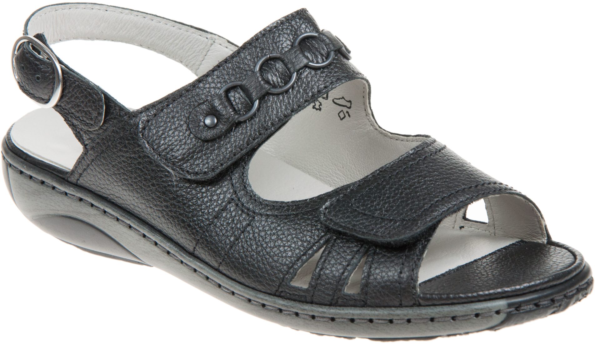 Waldlaufer Garda Black 210004 171 001 - Full Sandals - Humphries Shoes