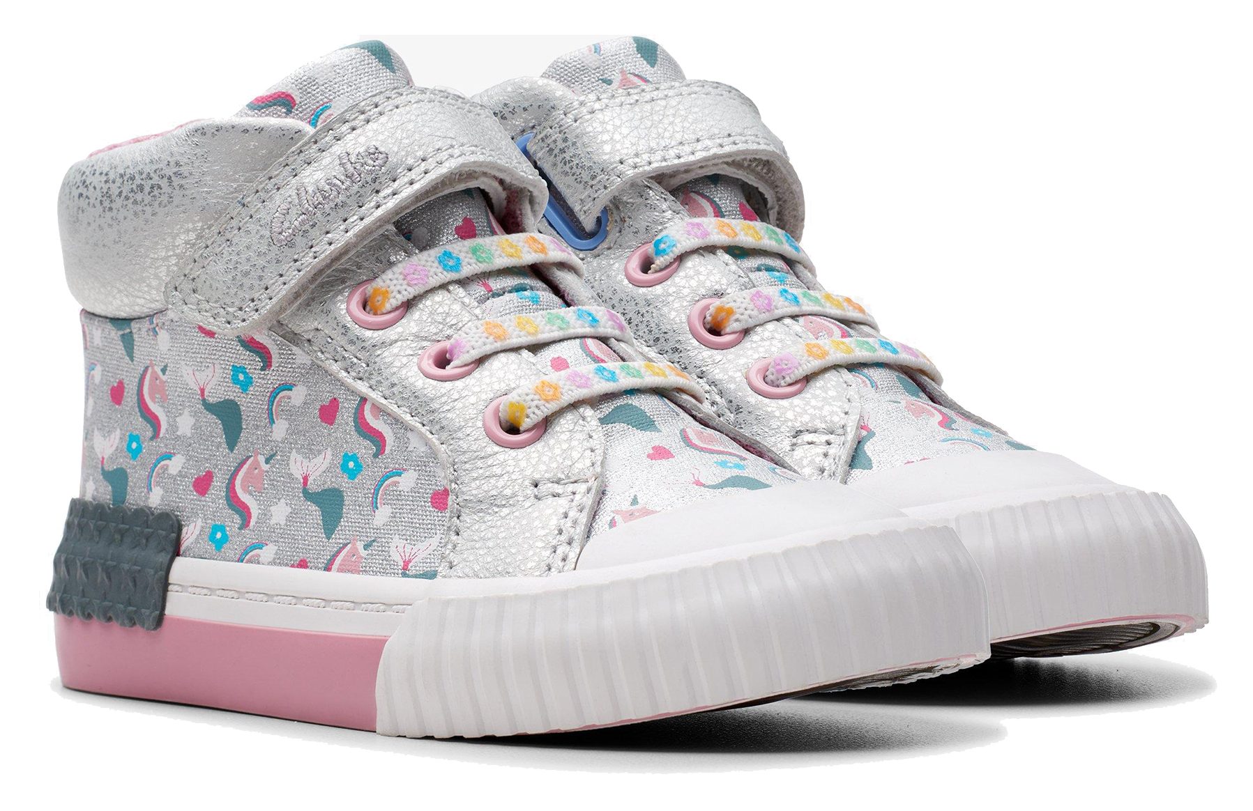 Clarks Foxing Halo Hi T. Silver 26176475 - Girls Shoes - Humphries Shoes