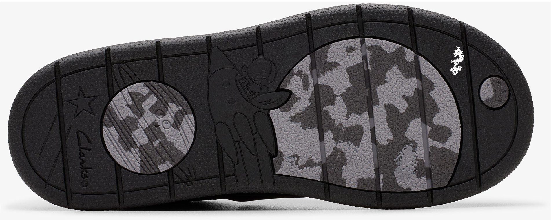 Clarks Lune Flex Kids Black 26176659 - Boys Shoes - Humphries Shoes