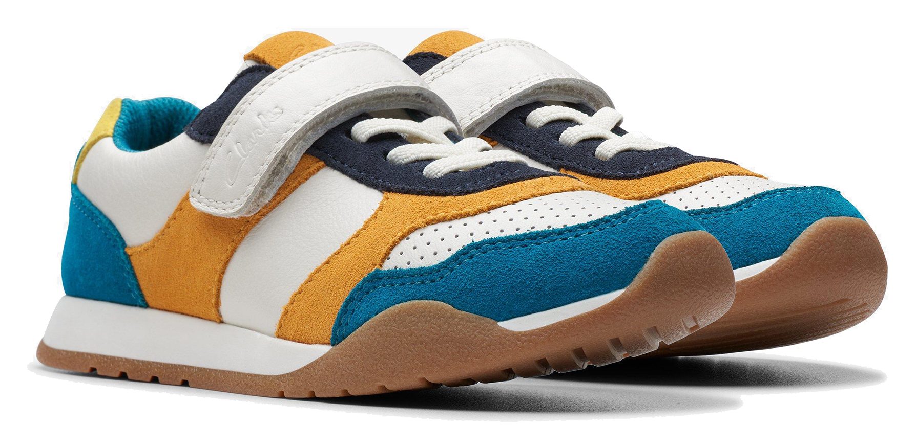 Clarks Race Hero Kids Blue Combi 26176755 - Boys Shoes - Humphries Shoes