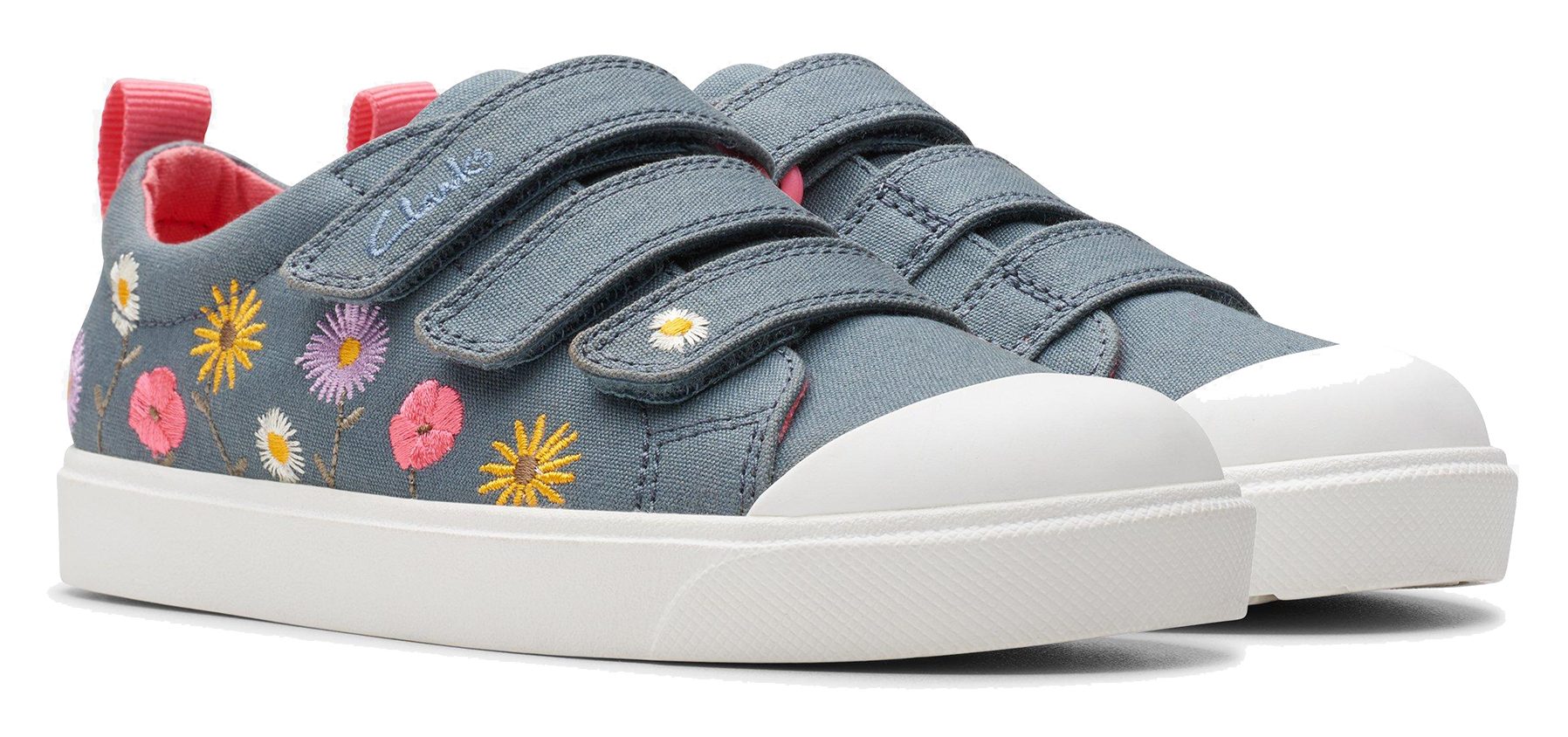 Clarks City Vibe Kid Blue Floral Text 26176737 - Girls Shoes ...