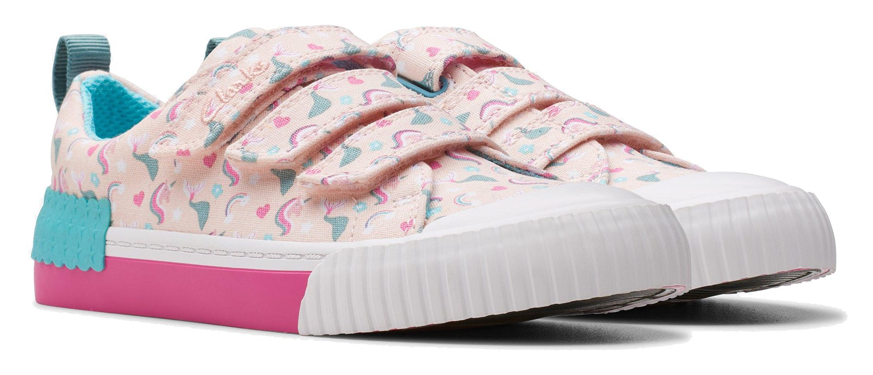 Clarks Foxing Myth Kids Pink Multi 26176481 - Girls Shoes - Humphries Shoes