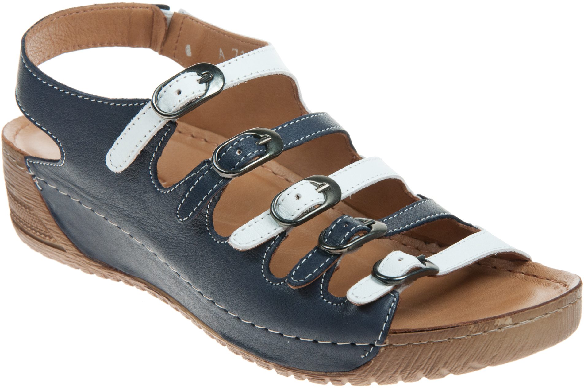 Adesso Astrid Navy / White A7192 - Full Sandals - Humphries Shoes