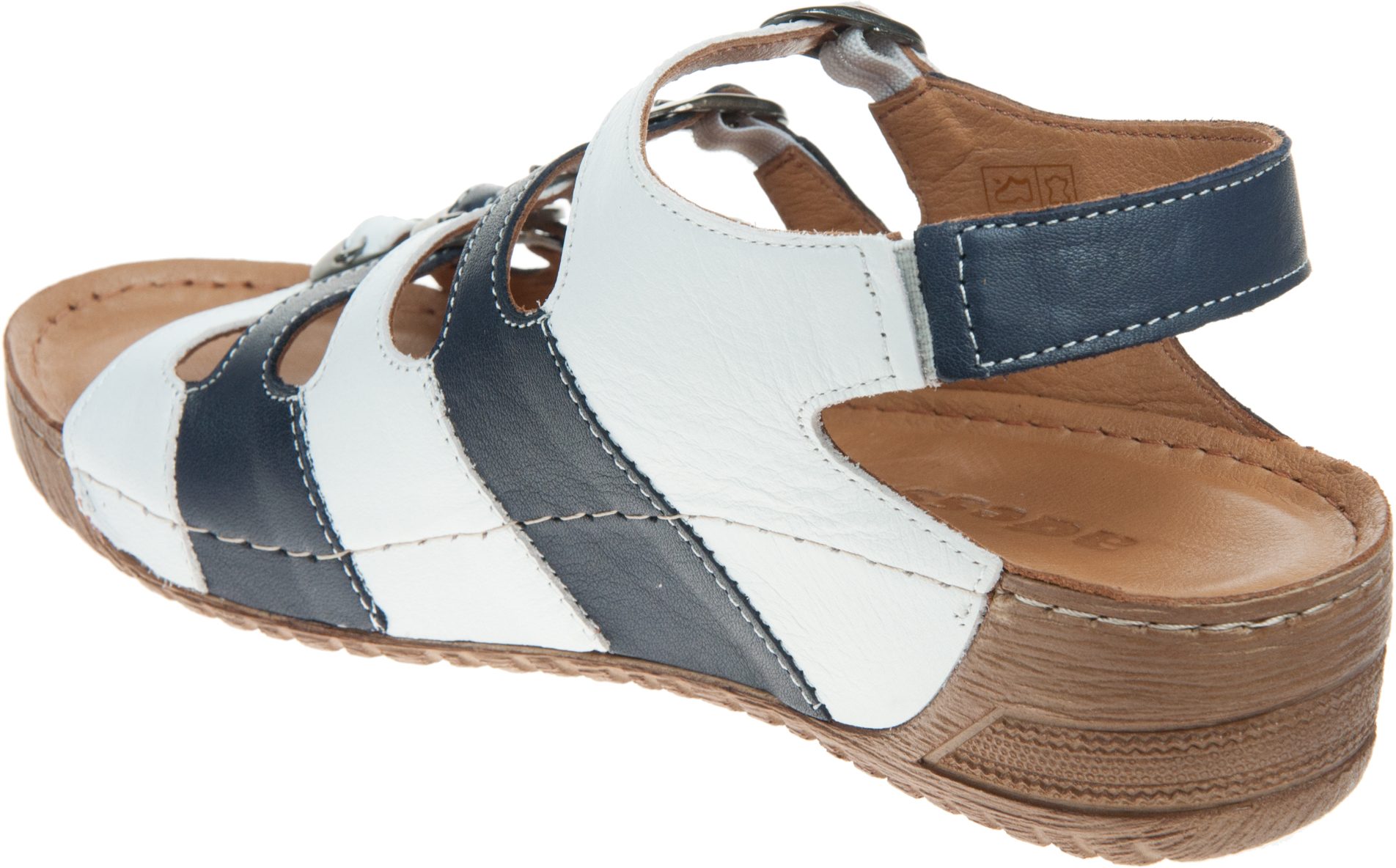 Adesso Astrid Navy / White A7192 - Full Sandals - Humphries Shoes