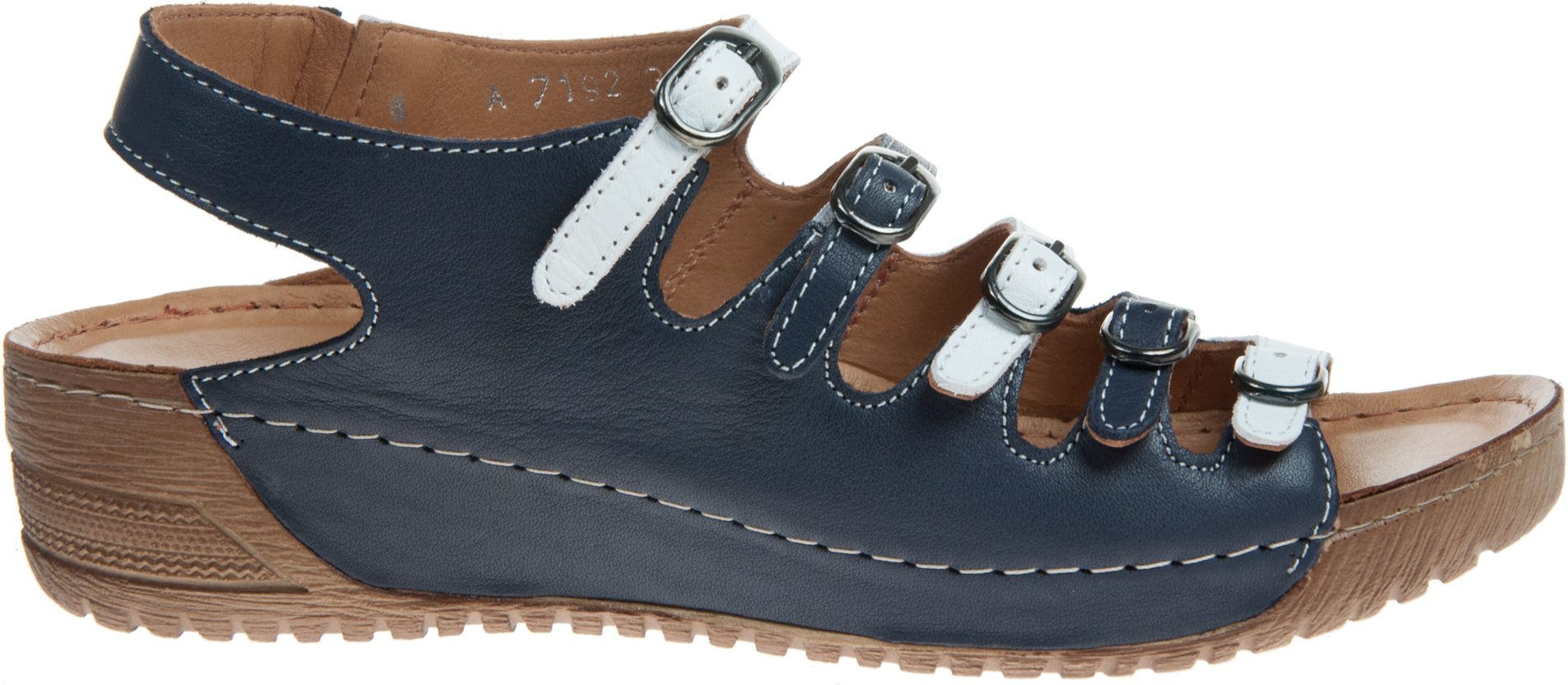 Adesso Astrid Navy / White A7192 - Full Sandals - Humphries Shoes