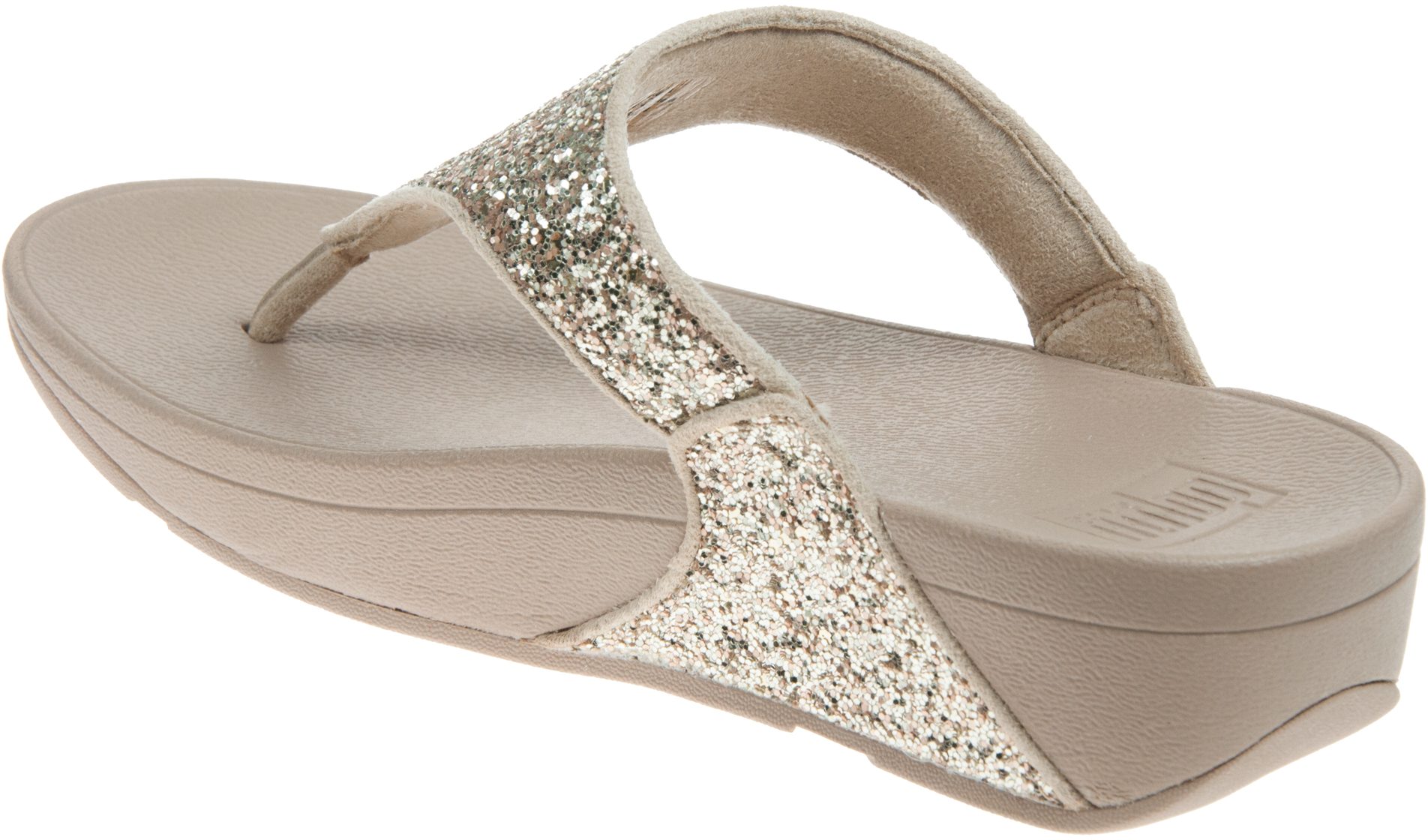 FitFlop Lulu Glitter Toe-Post Latte Beige X03-A94 - Toe Post Sandals ...