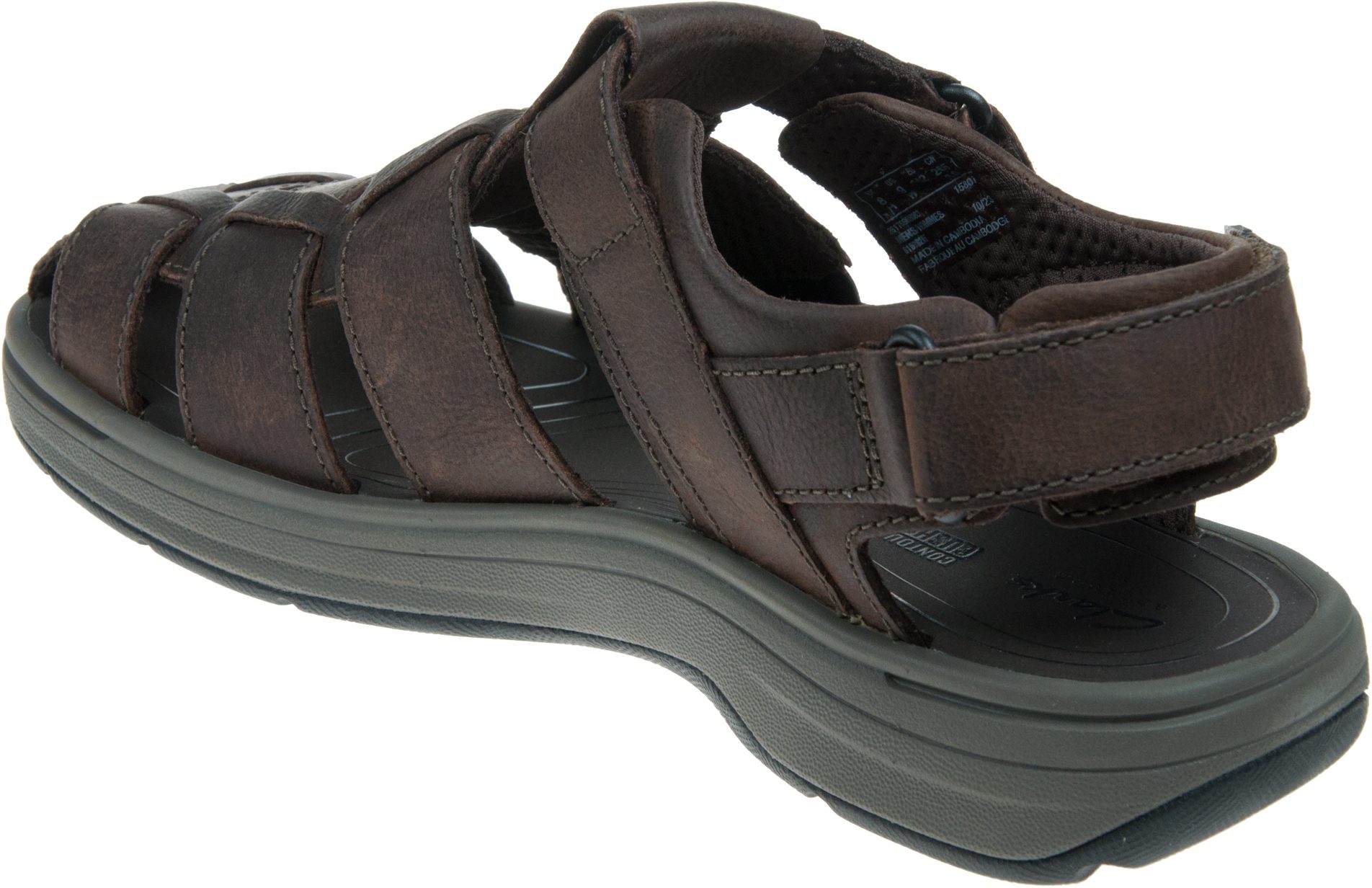 Clarks Saltway Cove Dark Brown Leather 26176900 - Full Sandals ...