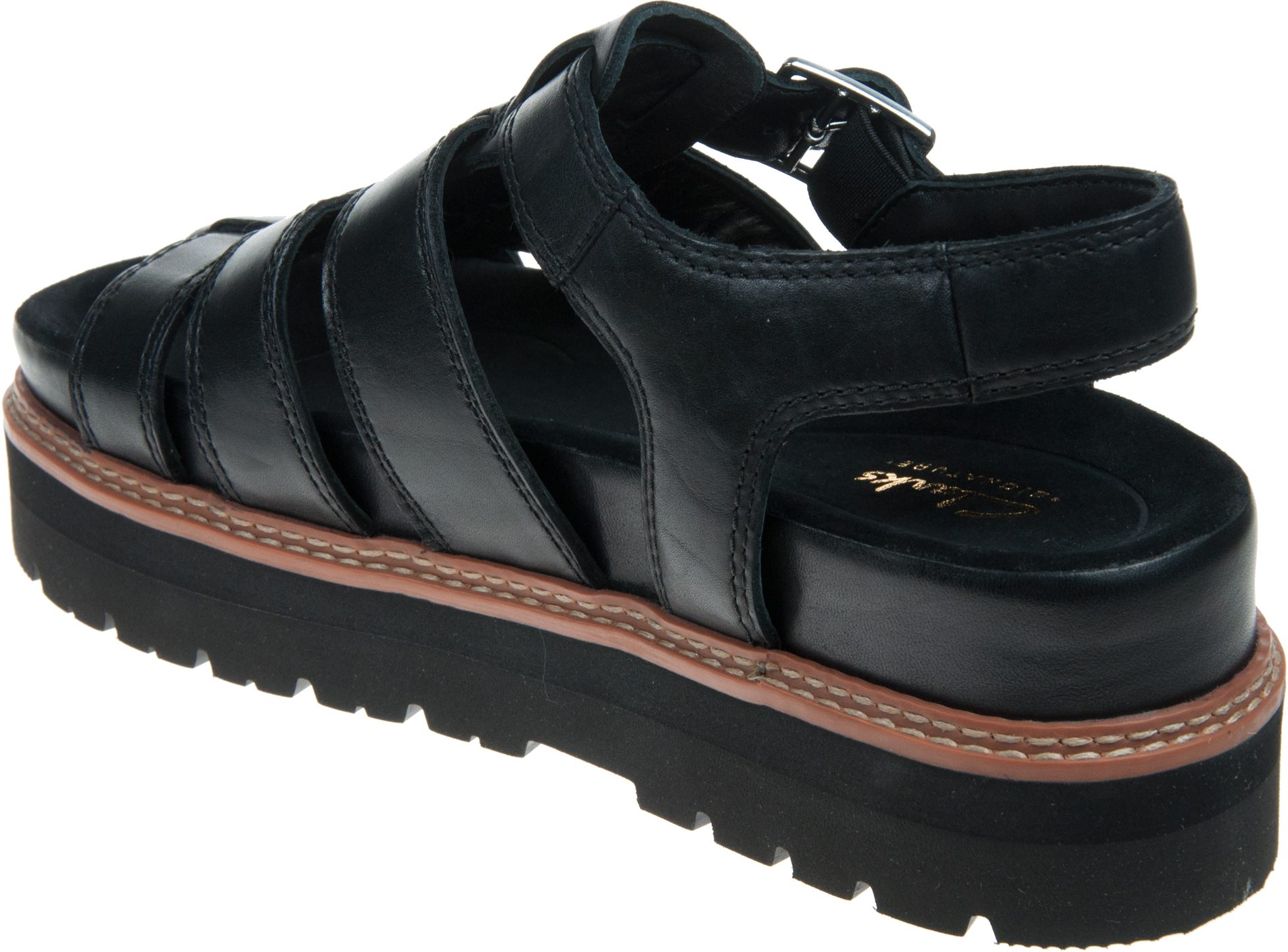 Clarks Orianna Twist Black Leather 26176317 - Full Sandals - Humphries ...