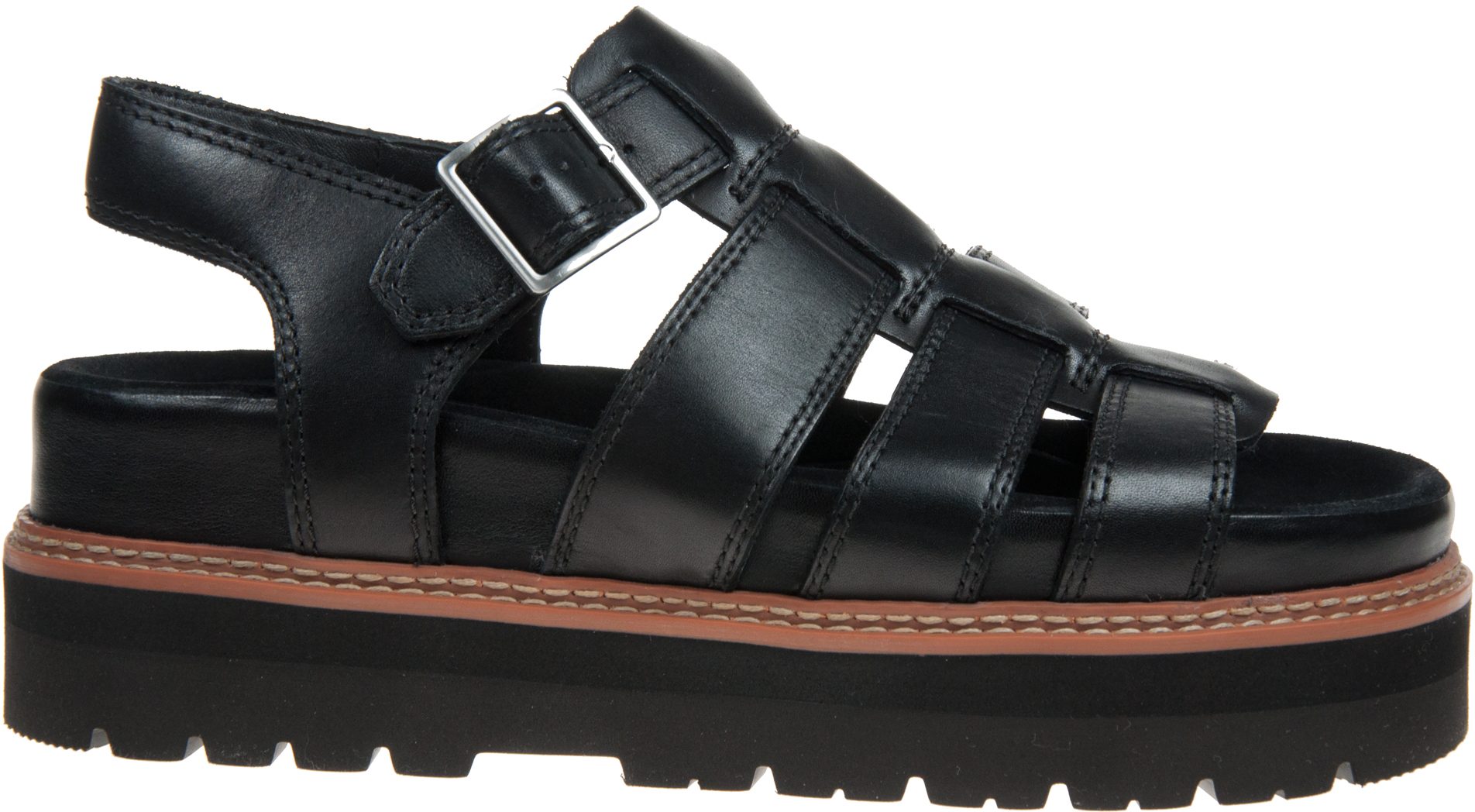 Clarks Orianna Twist Black Leather 26176317 - Full Sandals - Humphries ...