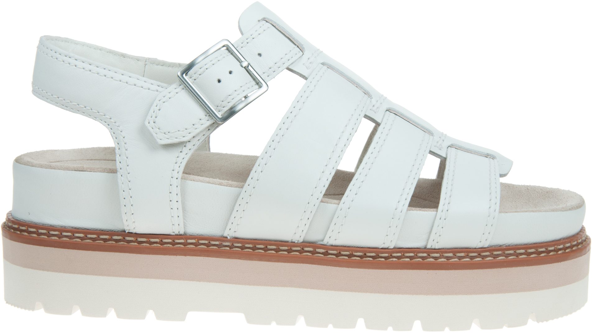 Clarks Orianna Twist Off White Leather 26176318 - Full Sandals ...