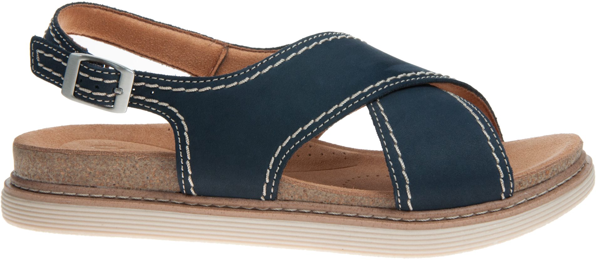Clarks Arwell Sling Navy Nubuck 26177585 - Full Sandals - Humphries Shoes
