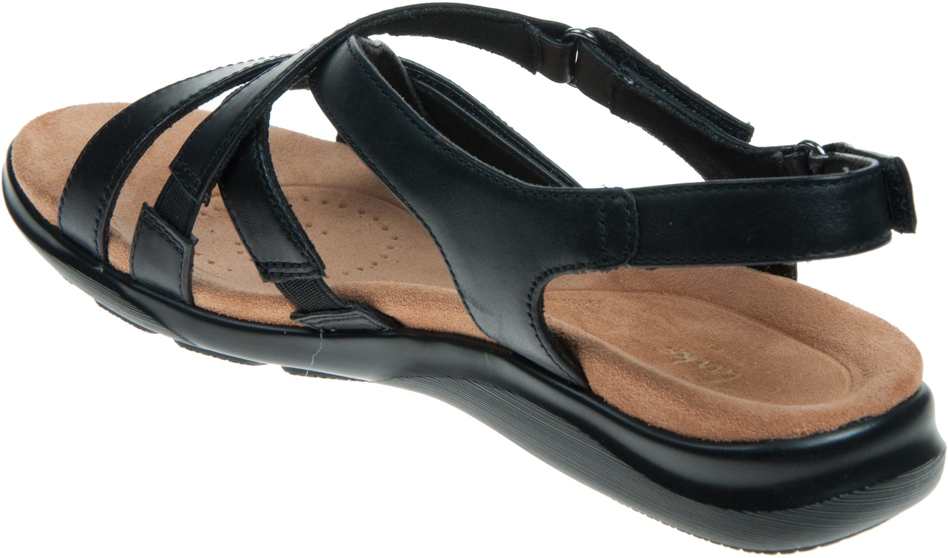 Clarks Kitly Go Black Leather 26170984 - Full Sandals - Humphries Shoes