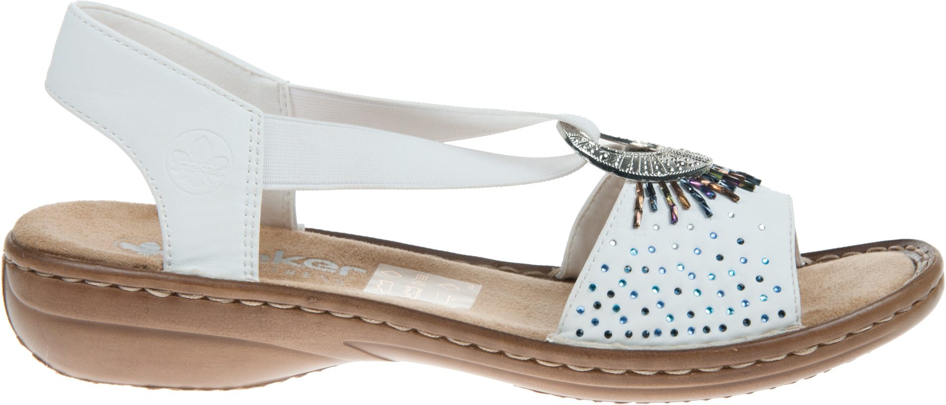 Rieker 60880 Regina White 60880-80 - Full Sandals - Humphries Shoes