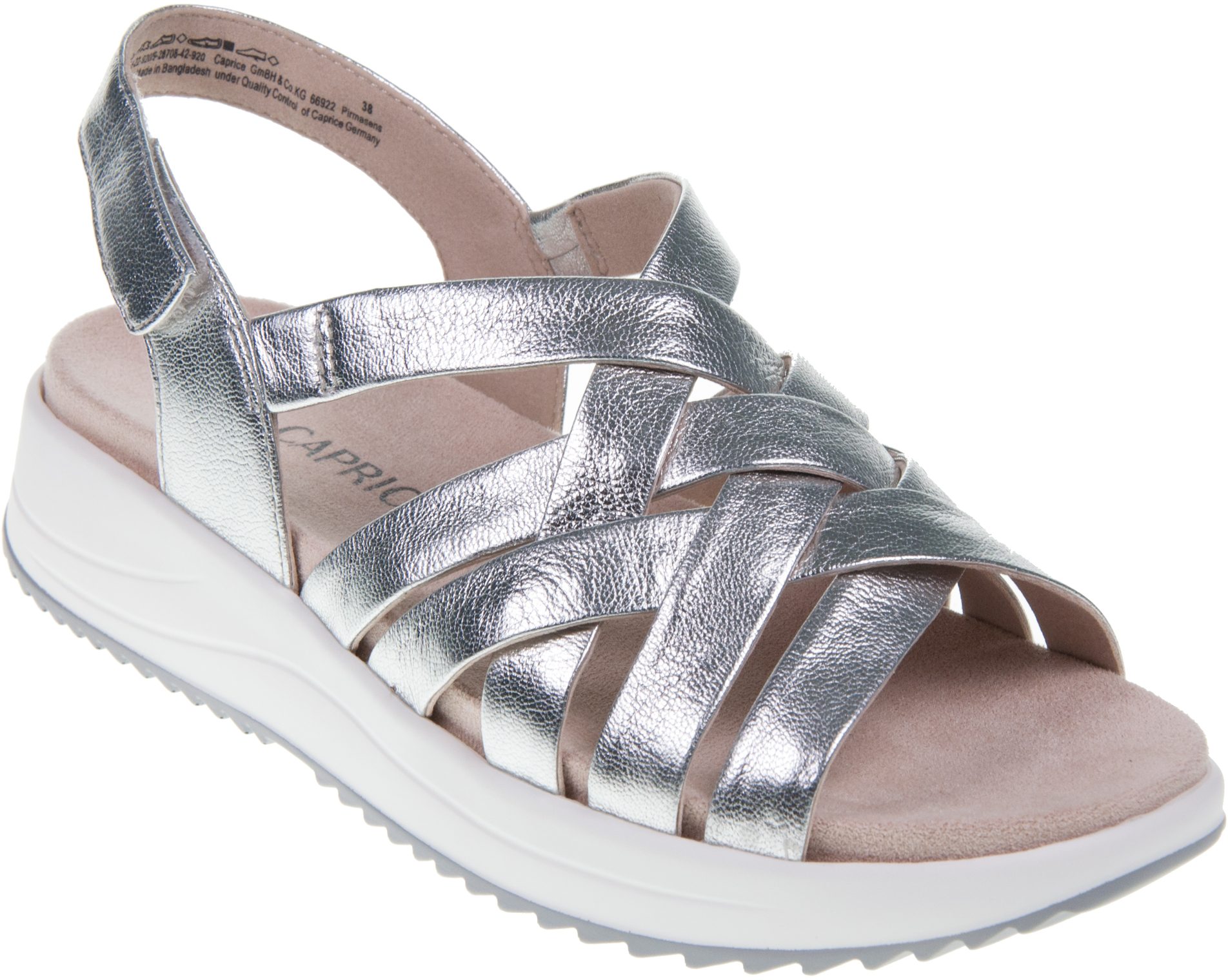 Caprice 28708-42 Blue Silver Metallic 28708-42 920 - Full Sandals ...