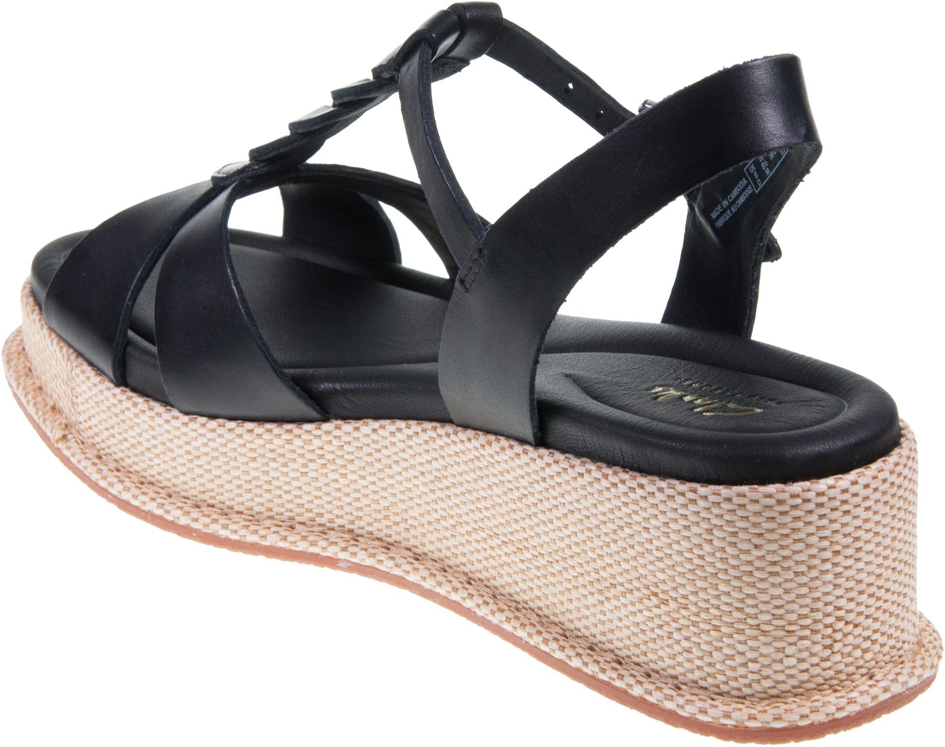 Clarks Kimmei Twist Black Leather 26176391 - Full Sandals - Humphries Shoes