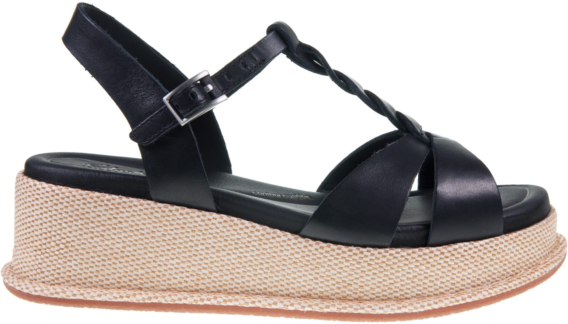 Clarks Kimmei Twist Black Leather 26176391 - Full Sandals - Humphries Shoes