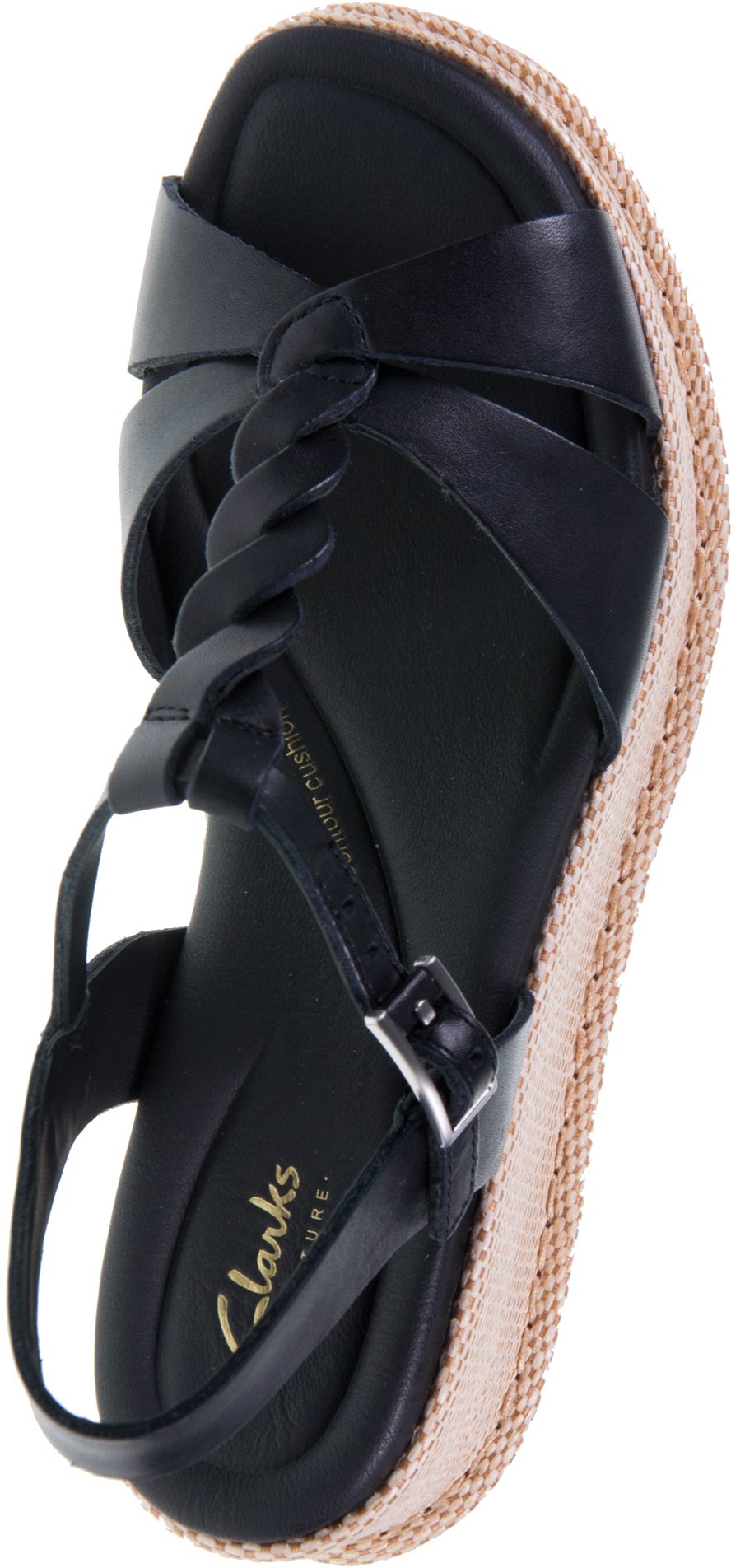 Clarks Kimmei Twist Black Leather 26176391 - Full Sandals - Humphries Shoes