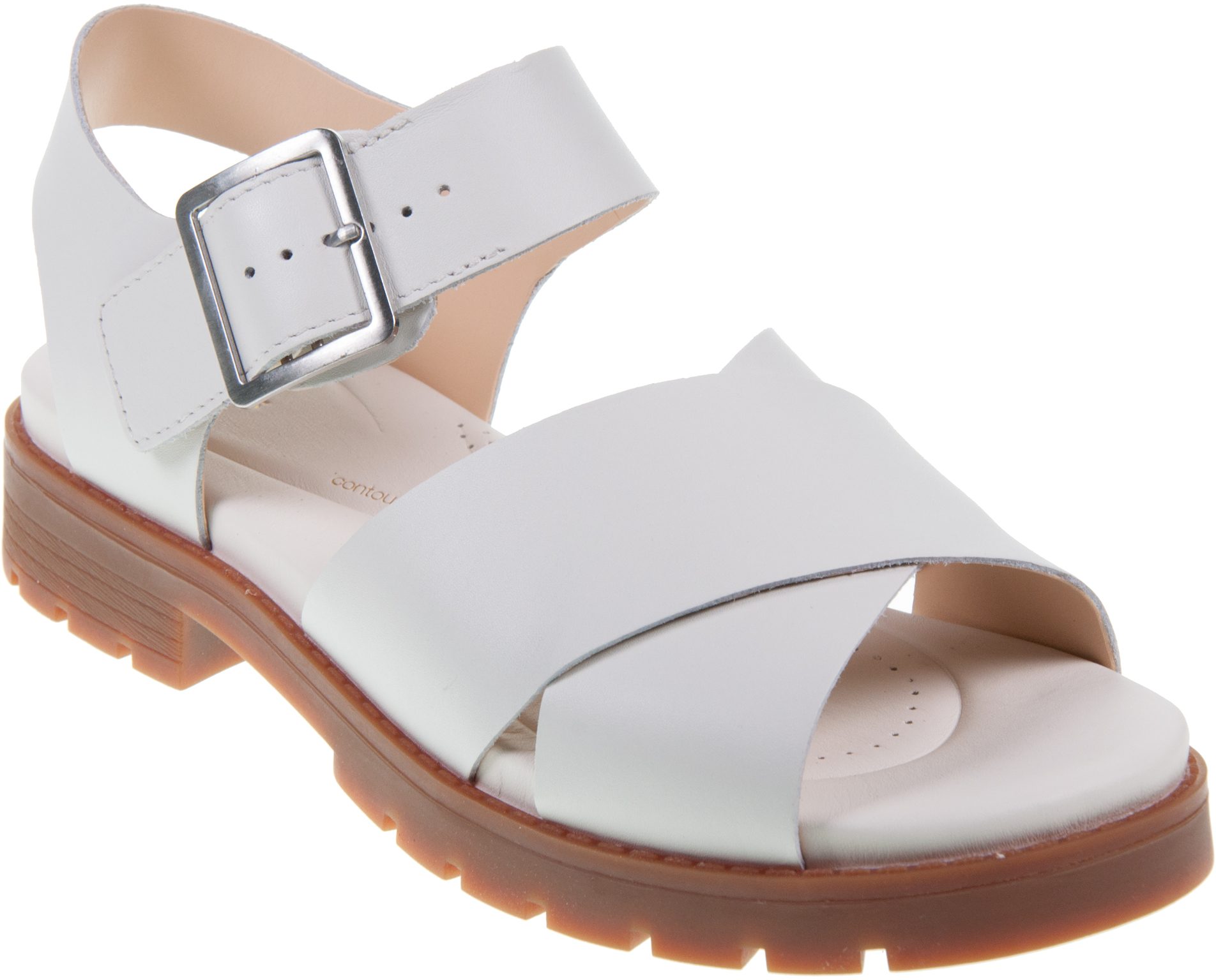Clarks Orinoco Cross Off White Leather 26176324 - Full Sandals ...