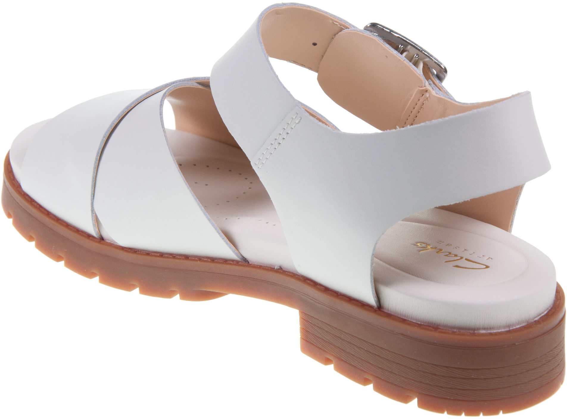 Clarks Orinoco Cross Off White Leather 26176324 - Full Sandals ...