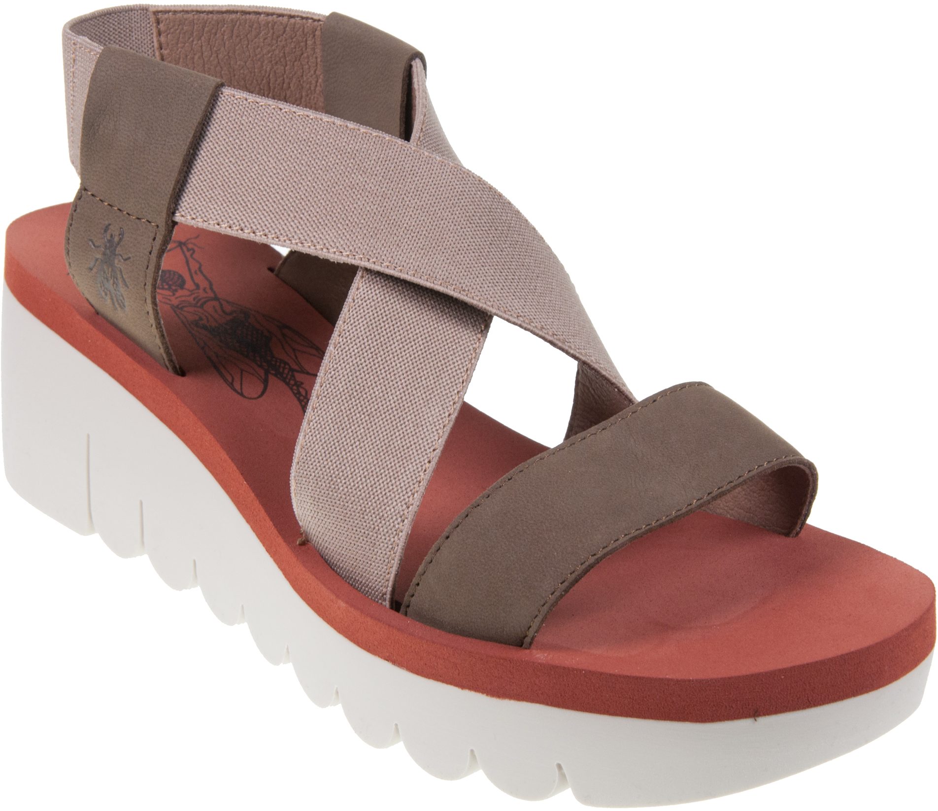 Fly London Yabi 922 Military / Beige / Brick P144922011 - Full Sandals ...