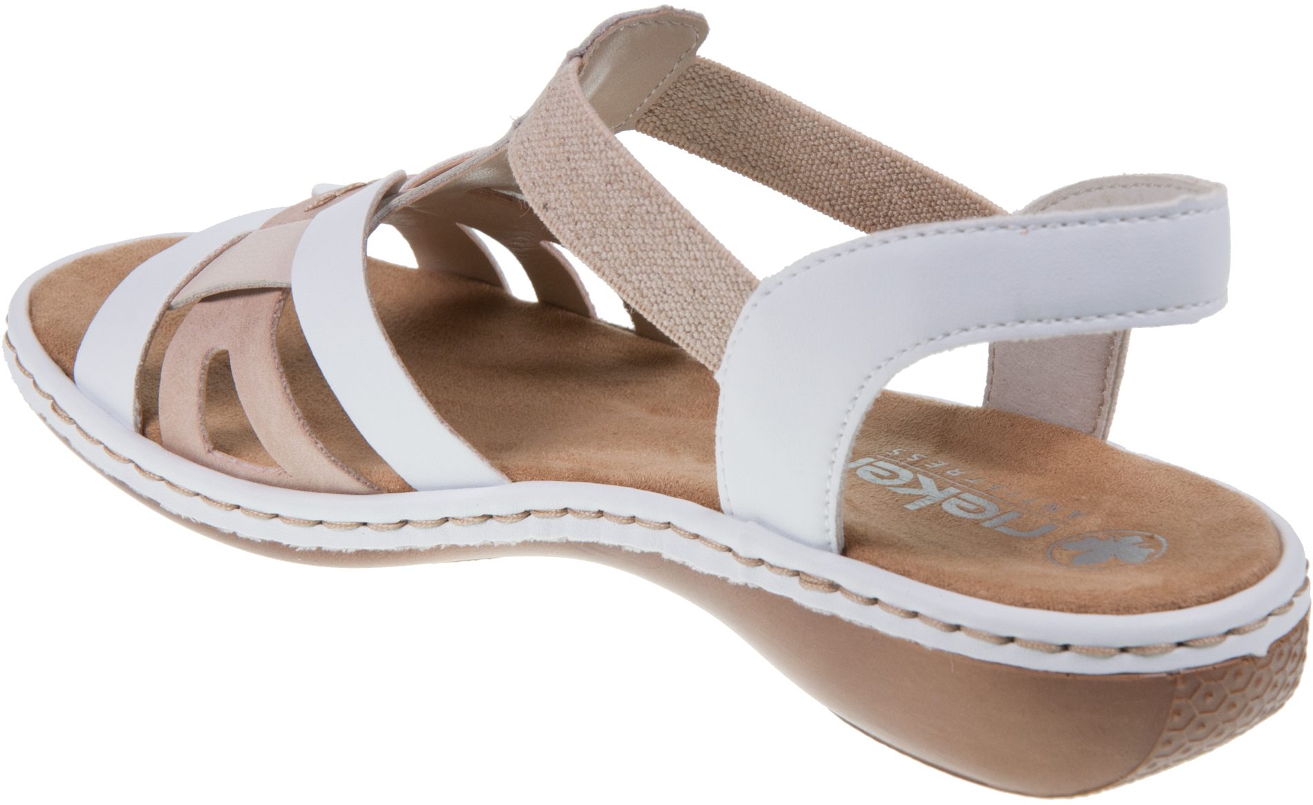 Rieker 65918 Regina Pebble / White 65918-81 - Full Sandals - Humphries ...