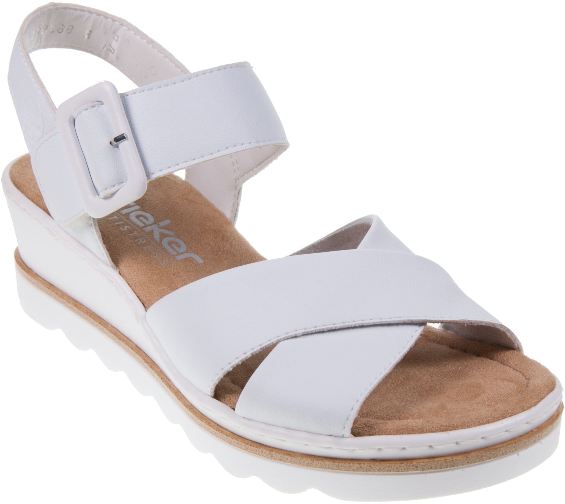 Rieker 67463 Rose White 67463-80 - Full Sandals - Humphries Shoes
