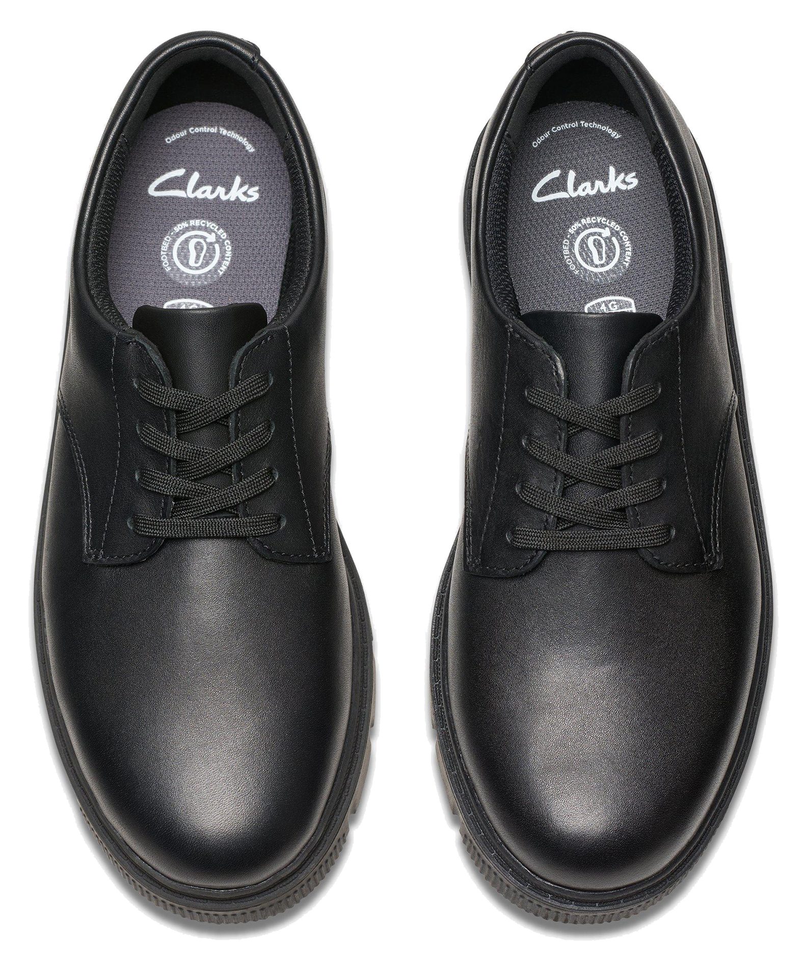 Clarks Lorcam Loop Youth Black Leather 26178301 - Boys School Shoes ...