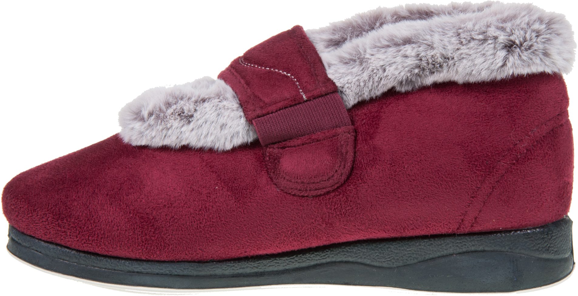 Padders Hush Burgundy / Grey 409/5307 - Boot Slippers - Humphries Shoes