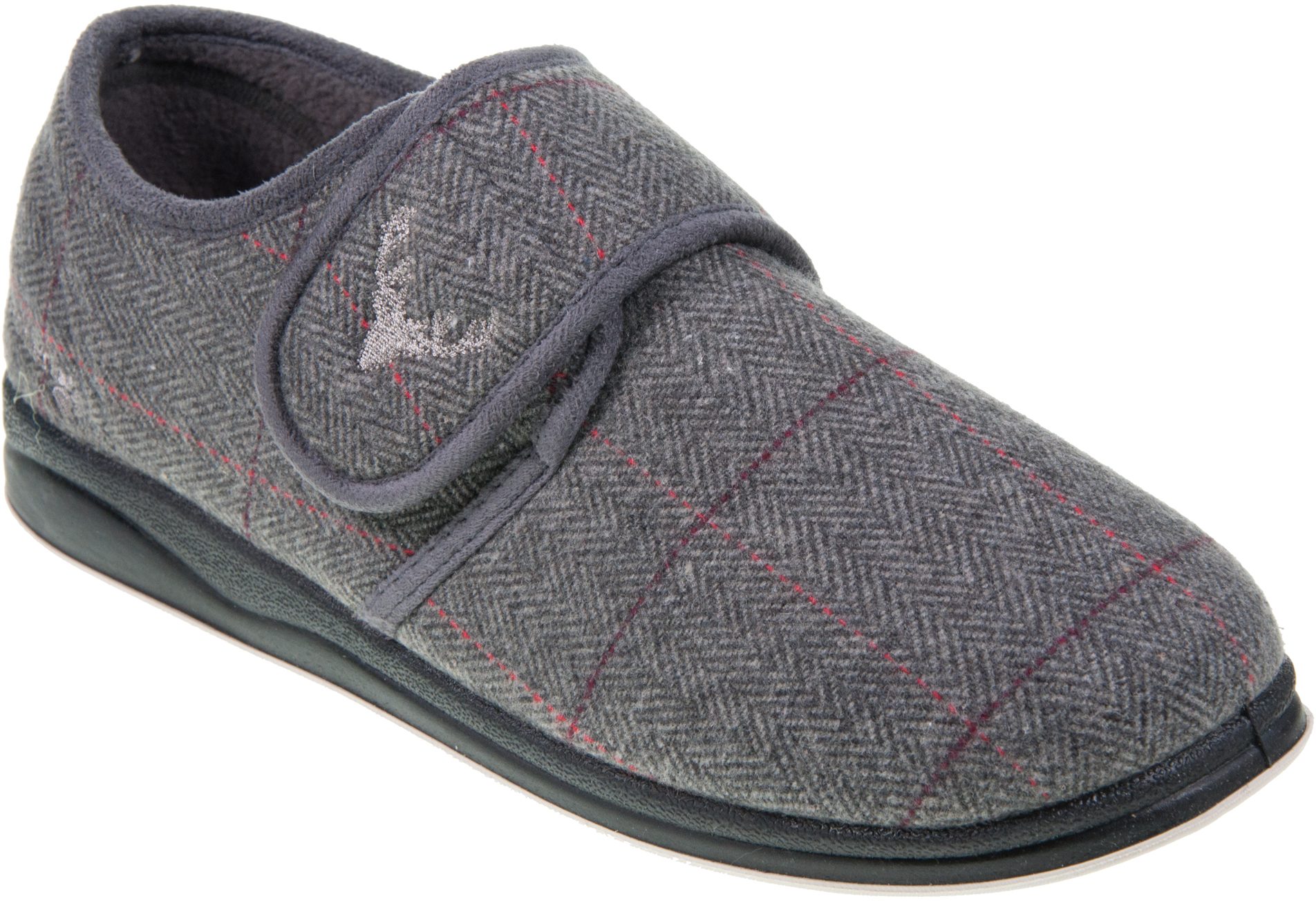 Padders Charles Grey Combi 411/1207 - Full Slippers - Humphries Shoes