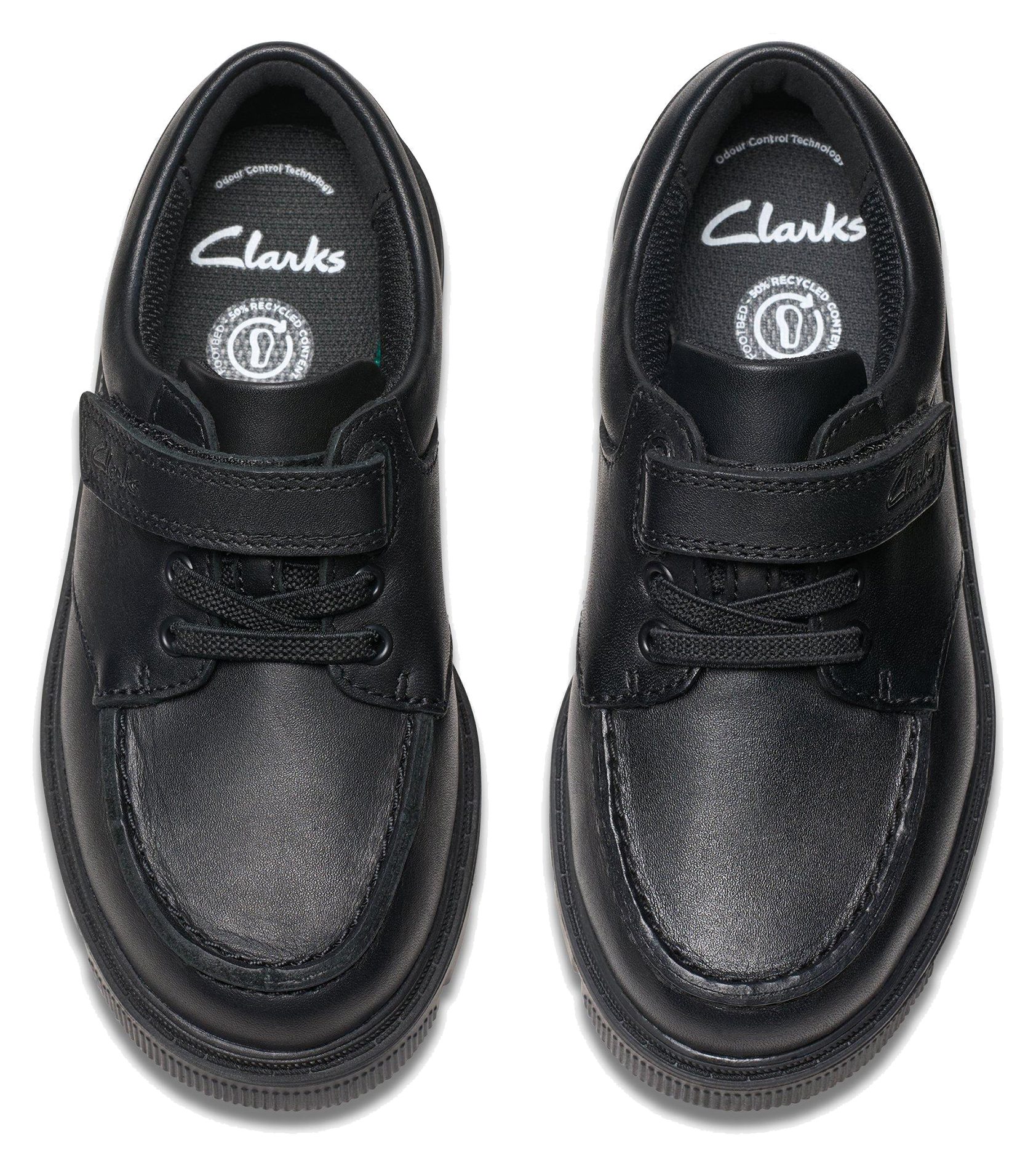 Clarks Lorcam Edge Kids Black Leather 26178302 - Boys School Shoes - Humphries Shoes