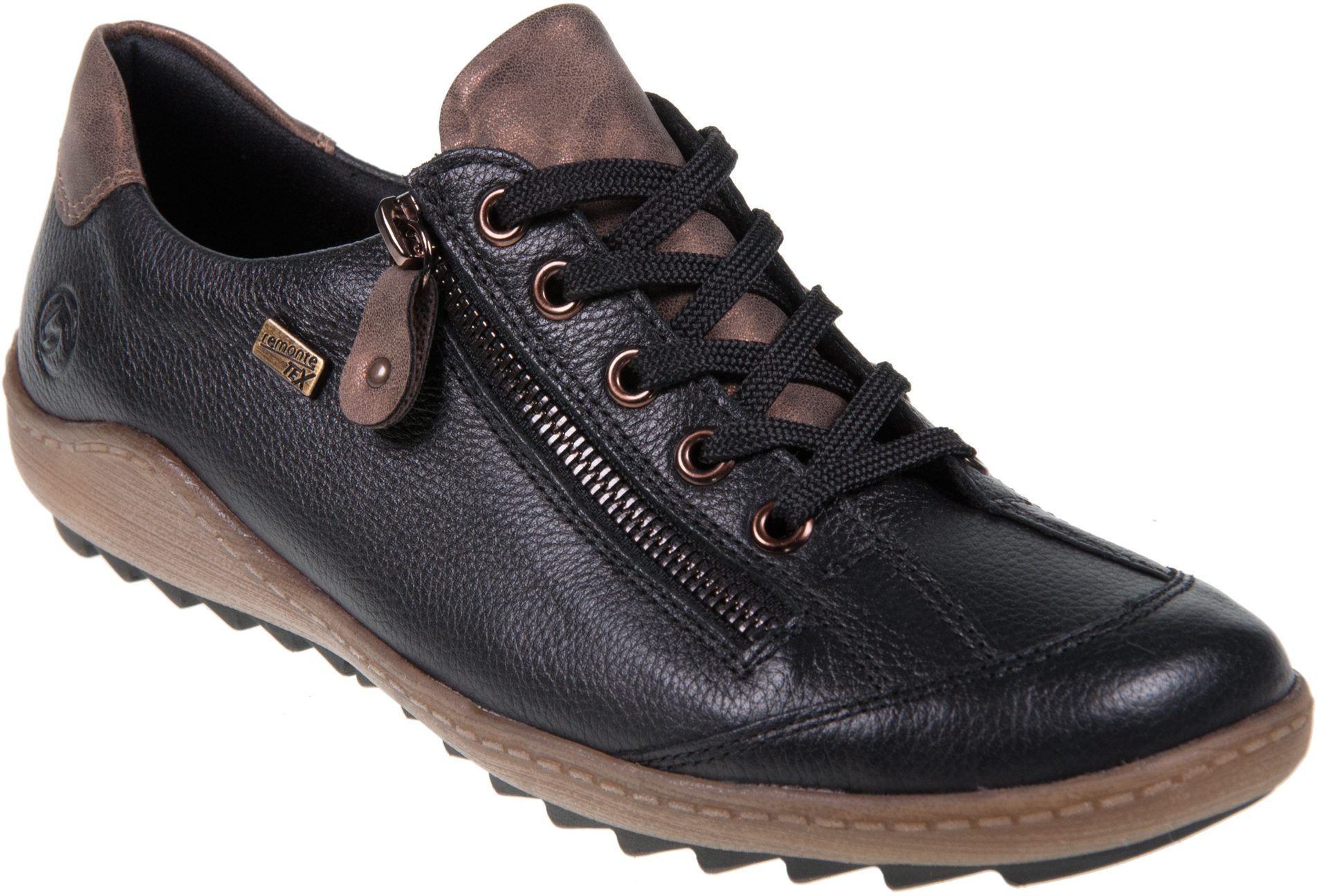 Remonte Liv Shoe Black Leather R1402-08 - Everyday Shoes - Humphries Shoes
