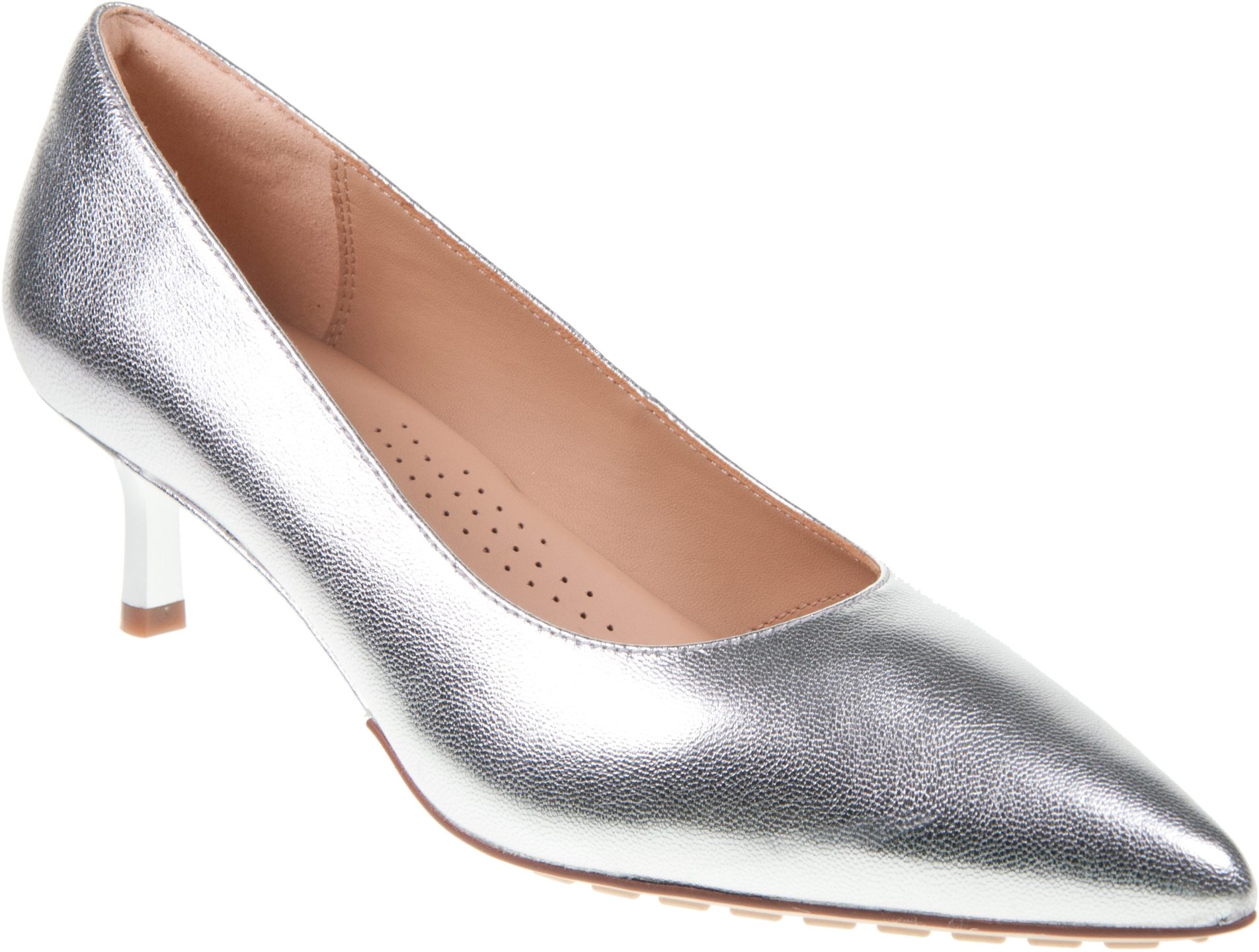 Clarks Adela Court Silver Leather 26179301 - Court Shoes - Humphries Shoes