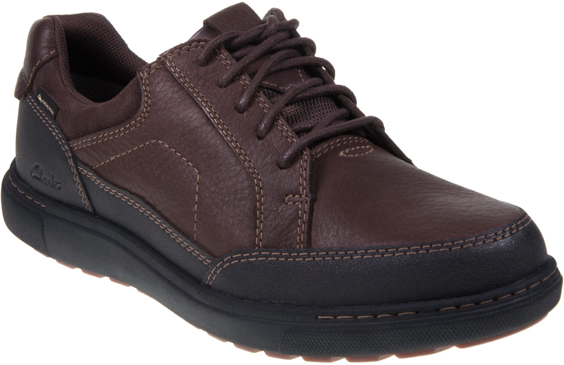 Clarks Mapstone Lo Gore-Tex Dark Brown Leather 26180266 - Casual Shoes ...