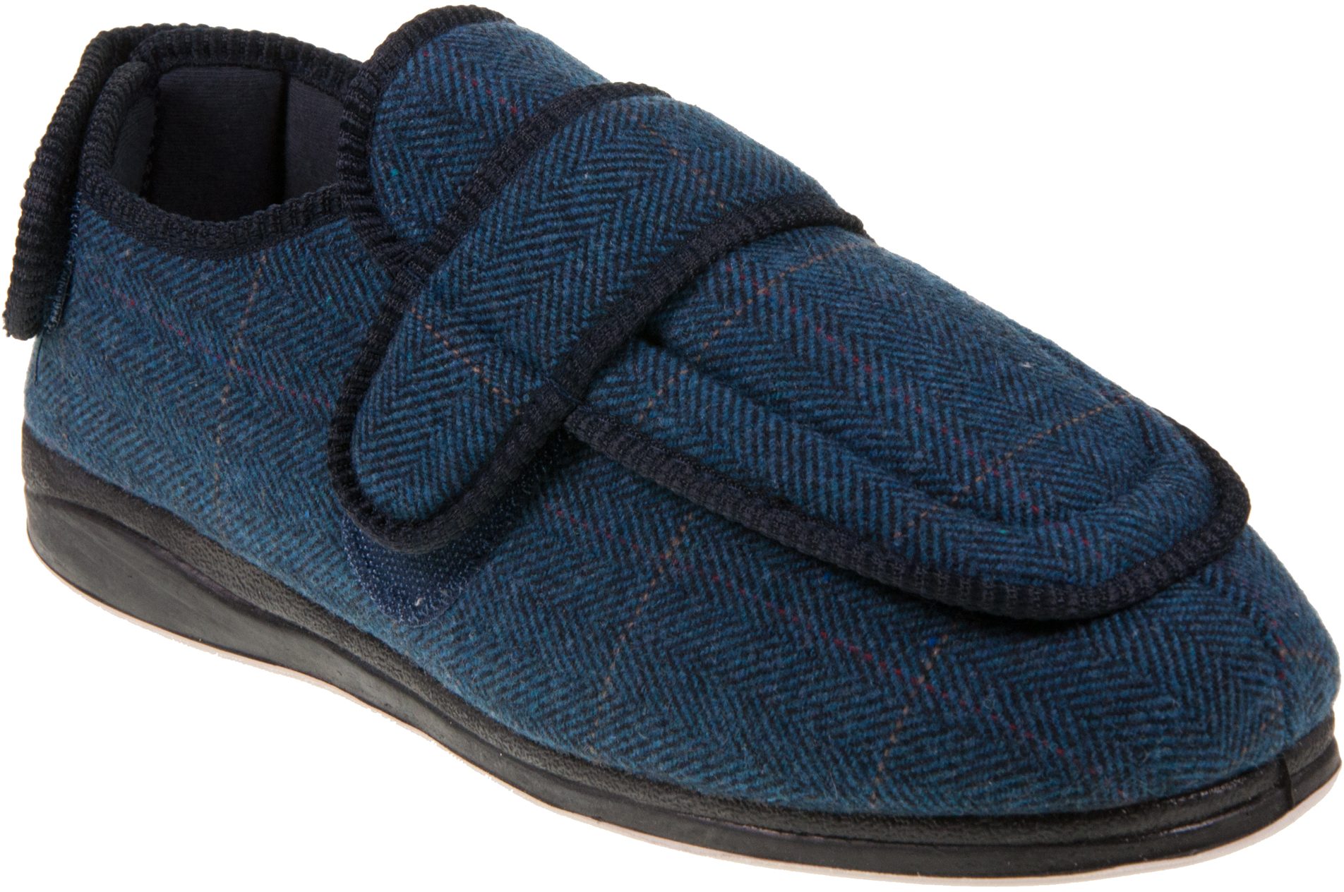 Padders Wrap Navy Combi 429/96 - Full Slippers - Humphries Shoes