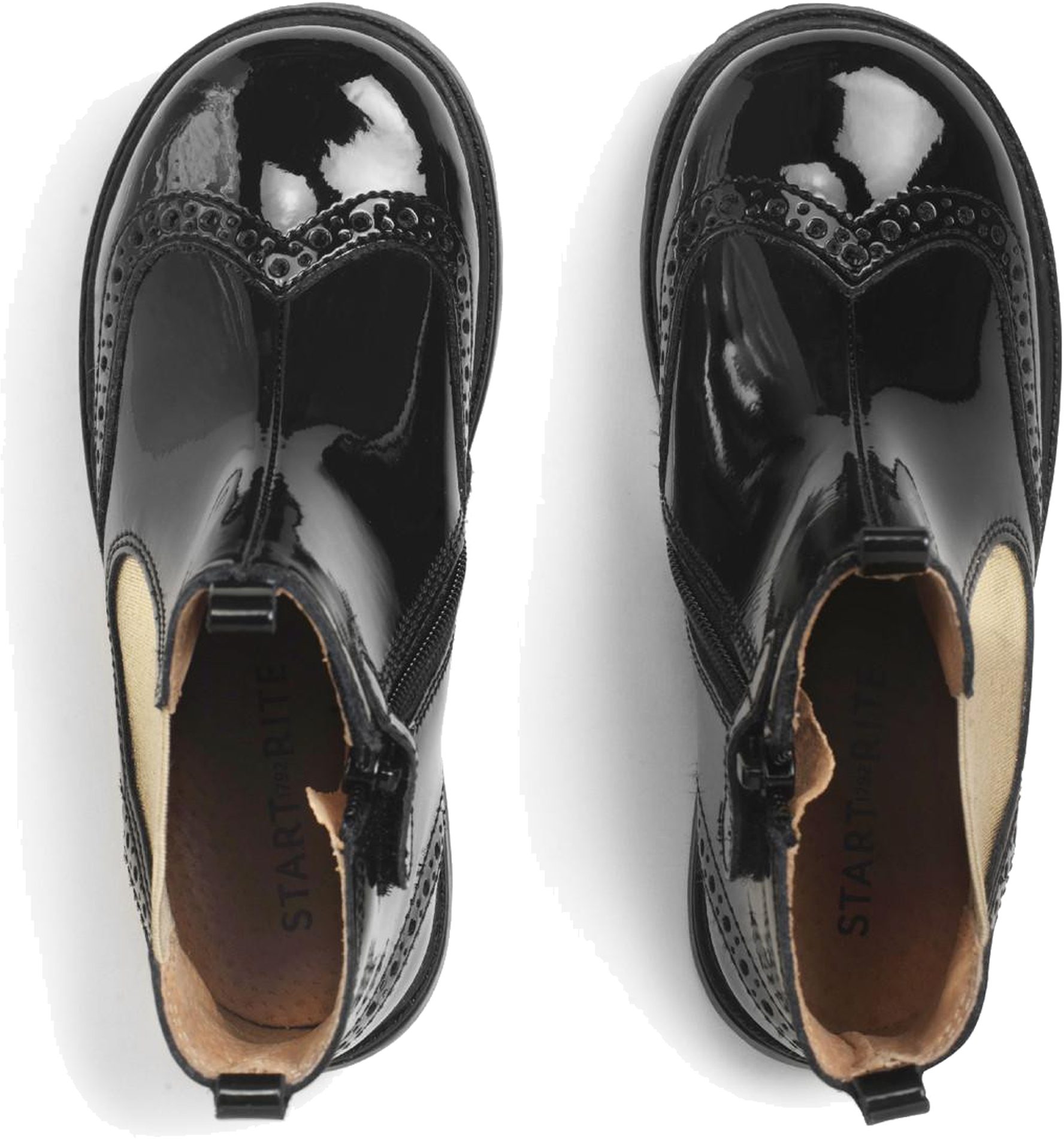 Start-Rite Chelsea Black Patent / Gold 1445_13 - Girls Boots ...