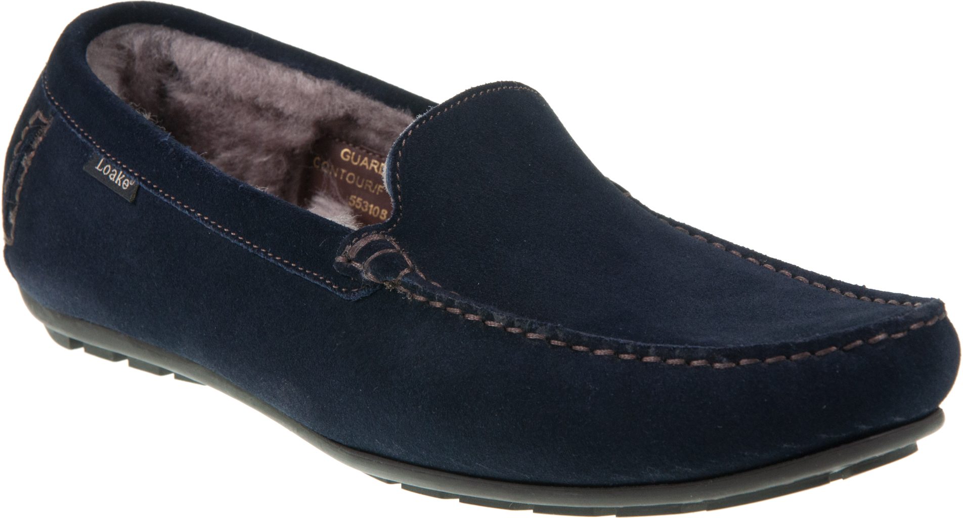 Loake Guards Navy Suede XSLIPGUANS - Full Slippers - Humphries Shoes