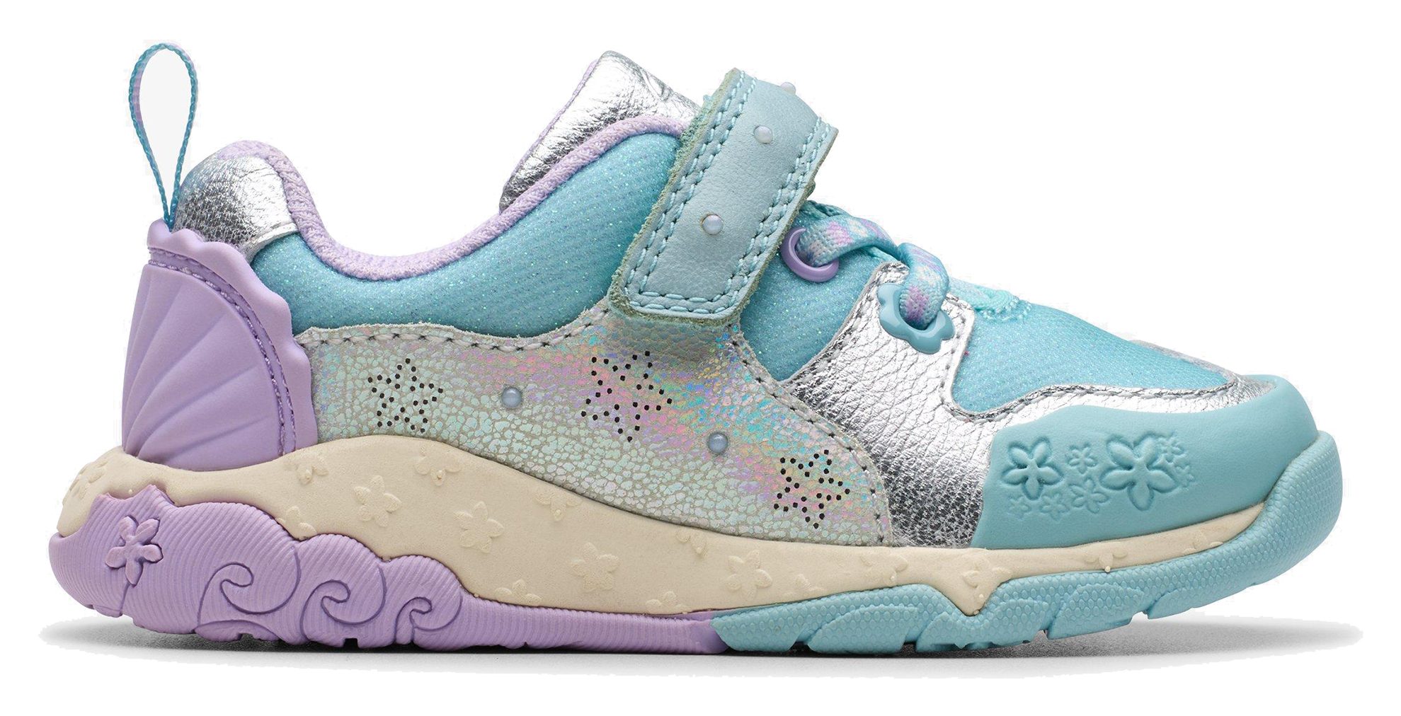 Clarks Tidal Shell Toddler Light Blue Comb 26180811 - Girls Shoes ...