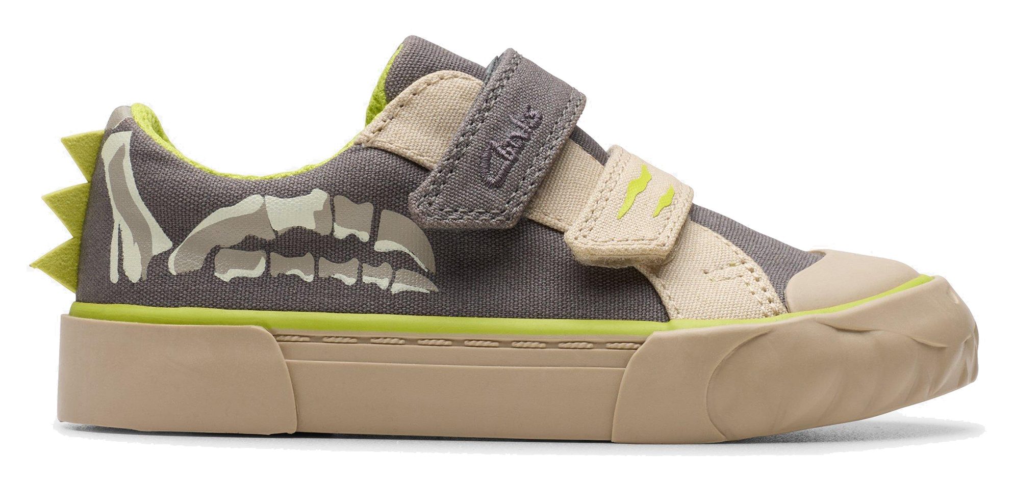 Clarks Foxing Stomp Toddler Grey Canvas 26181078 - Boys Shoes ...