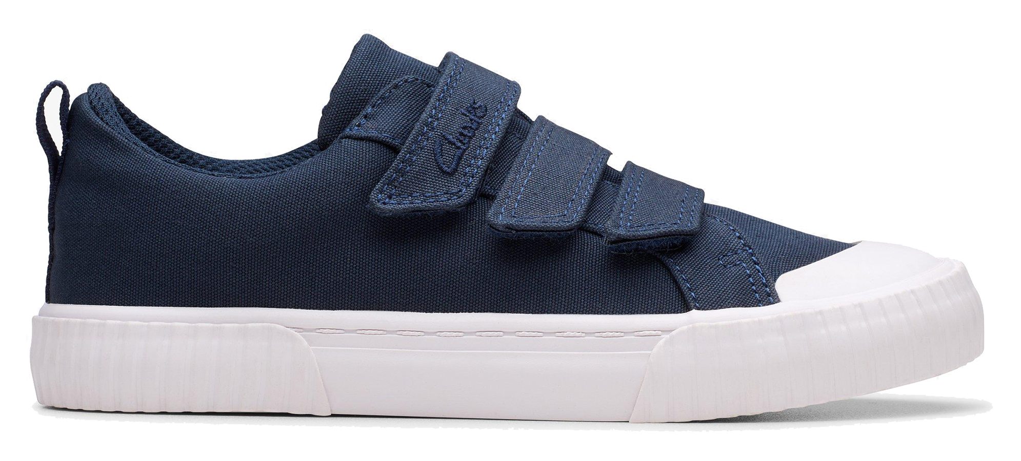 Clarks Foxing Vibe Kids Navy Canvas 26181060 - Boys Shoes - Humphries Shoes