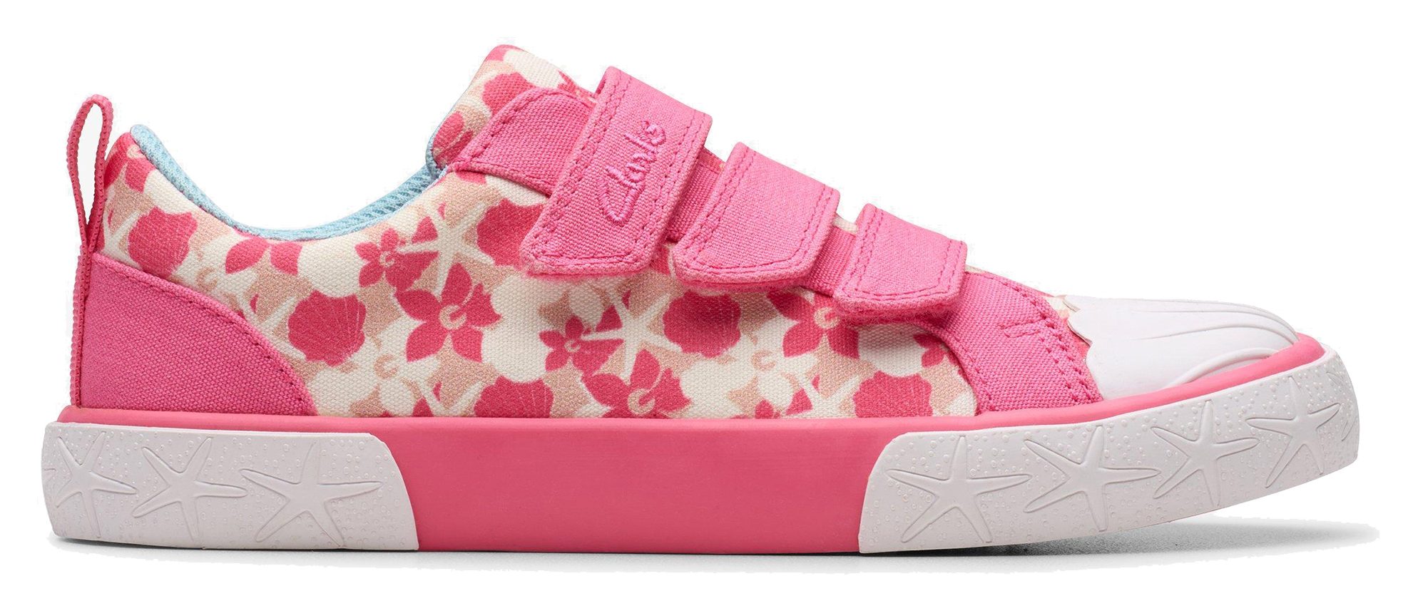 Clarks Foxing Shell Kids Pink Canvas 26180825 - Girls Shoes - Humphries ...