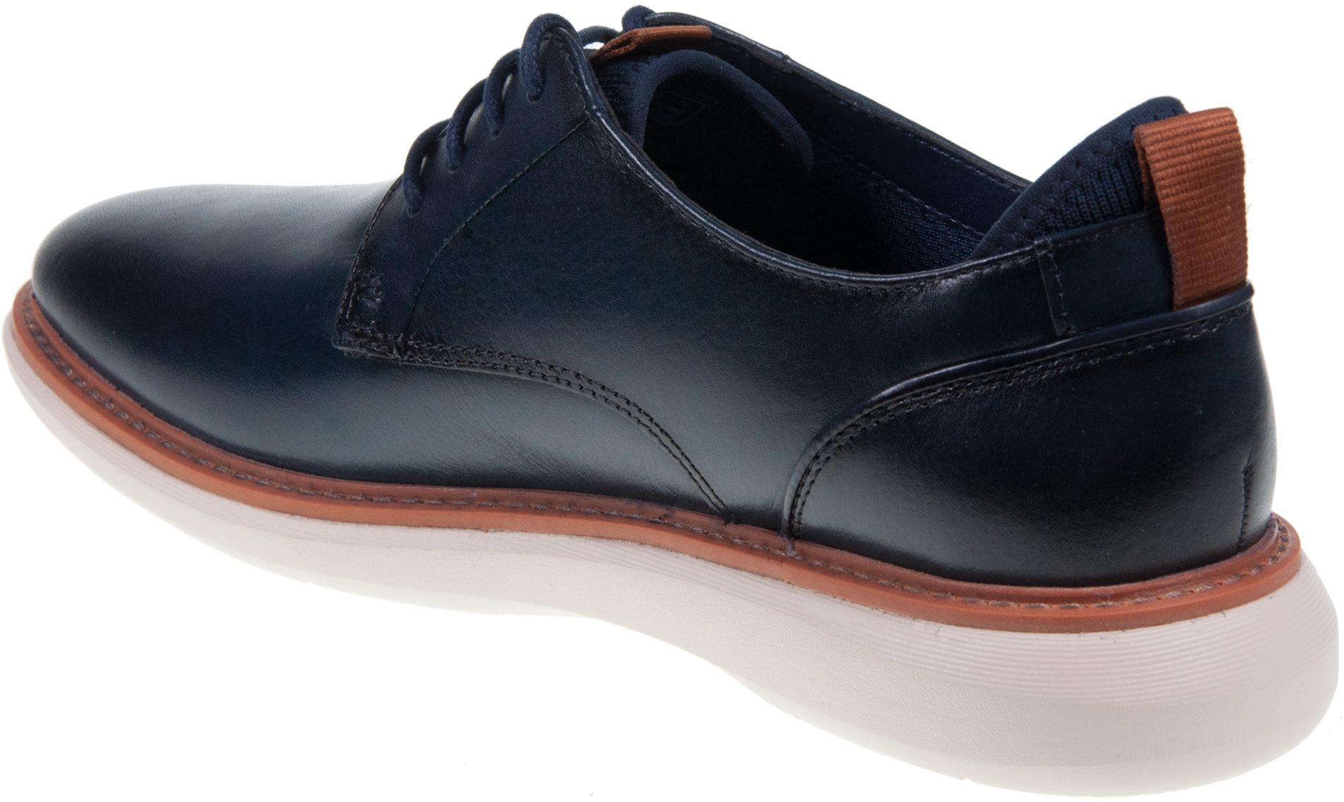 Clarks Brantin Plain Navy Leather 26179385 - Casual Shoes - Humphries Shoes