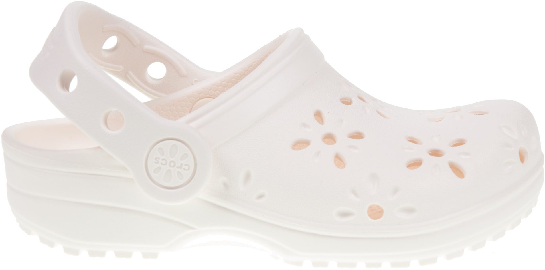 Crocs Floral Cutout Clog Toddler Chalk 210944 0WV - Girls Shoes ...