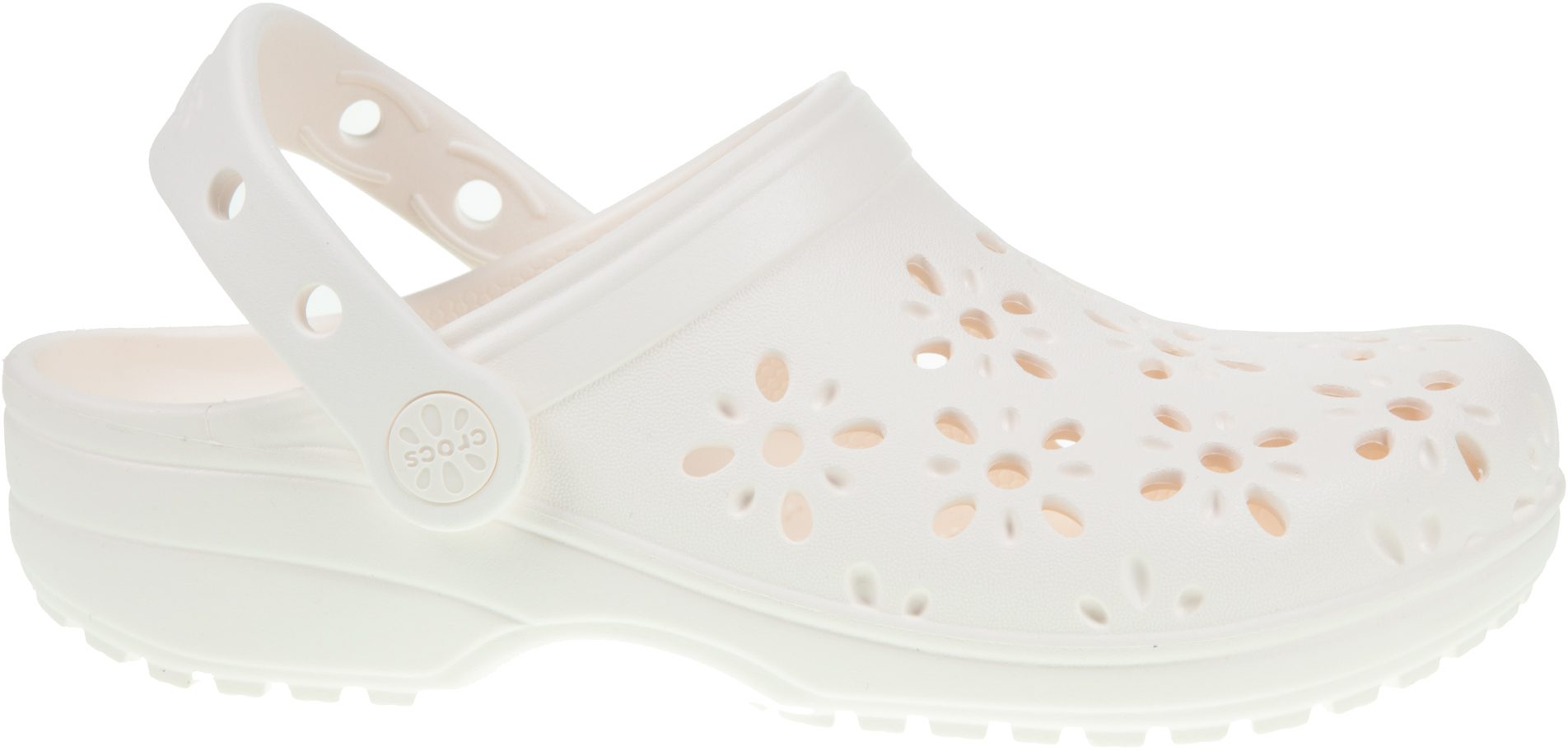 Crocs Floral Cutout Clog Kids Chalk 210943 0WV - Girls Shoes ...