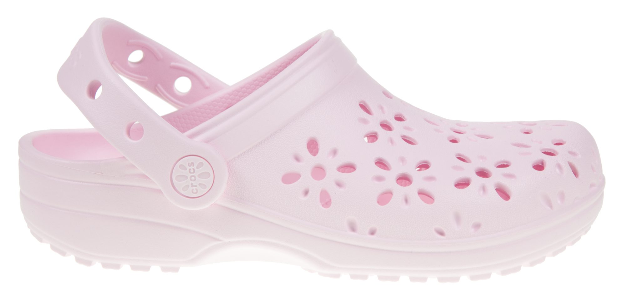 Crocs Floral Cutout Clog Kids Pink Milk 210943 6ZW - Girls Shoes ...