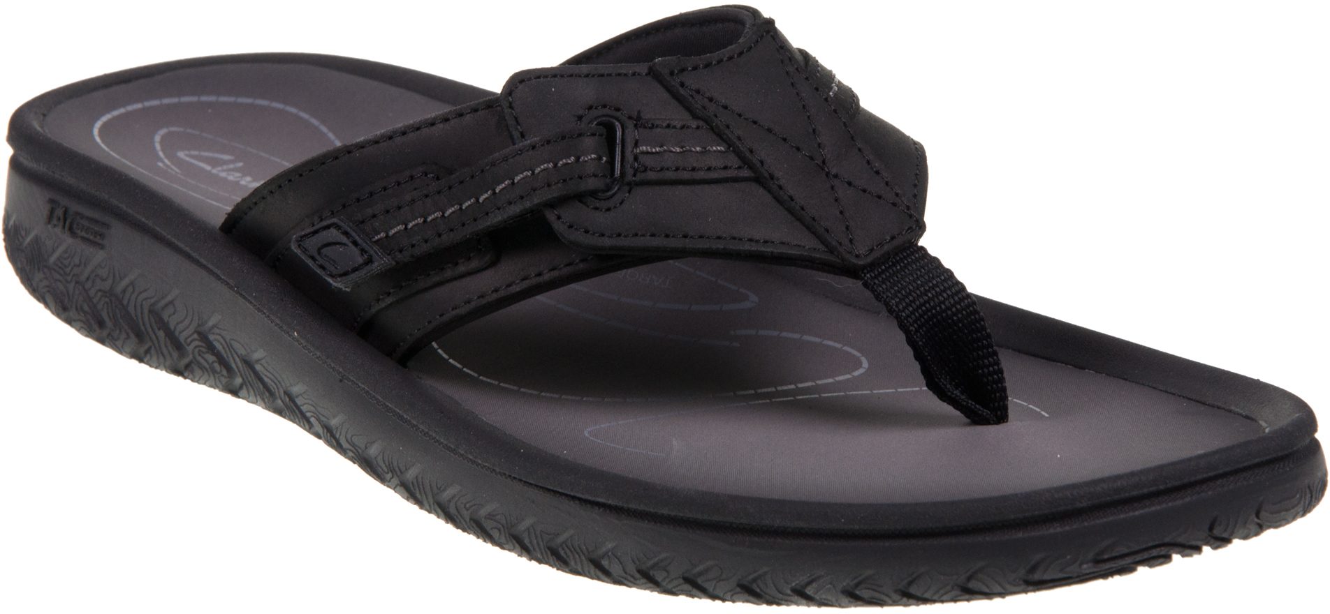 Clarks Wesley Sun Black Leather 26176988 - Mule Sandals - Humphries Shoes